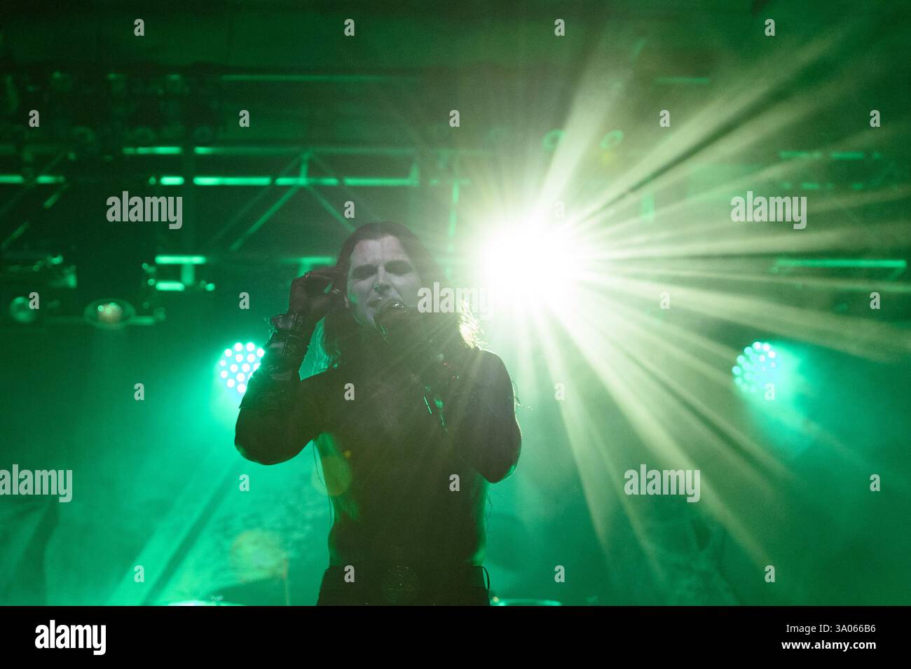 Munich, Germany, February 28th 2025: Askeroth (Vocals) from Nachtblut during the Todschick Tour ...