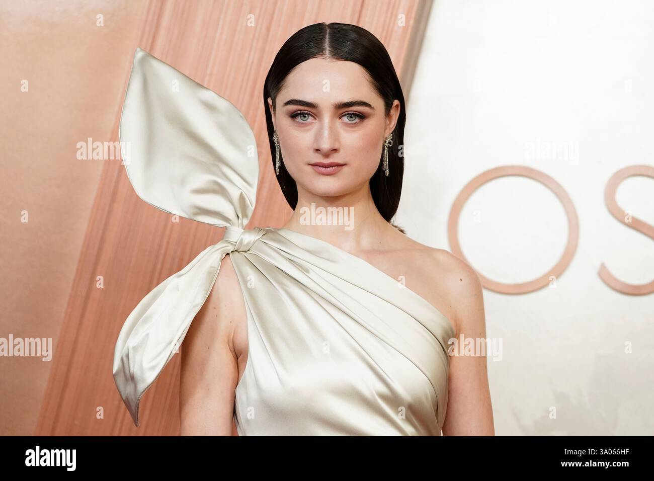 Raffey Cassidy arrives at the Oscars on Sunday, March 2, 2025, at the ...