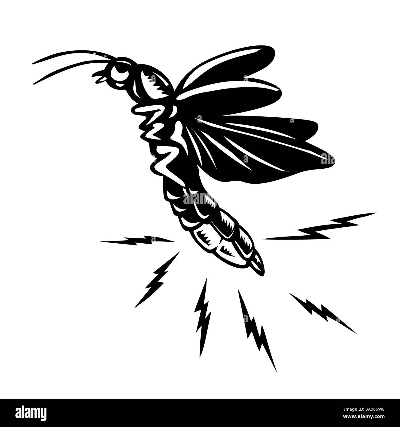 Retro woodcut style illustration of a soft bodied beetle called a ...