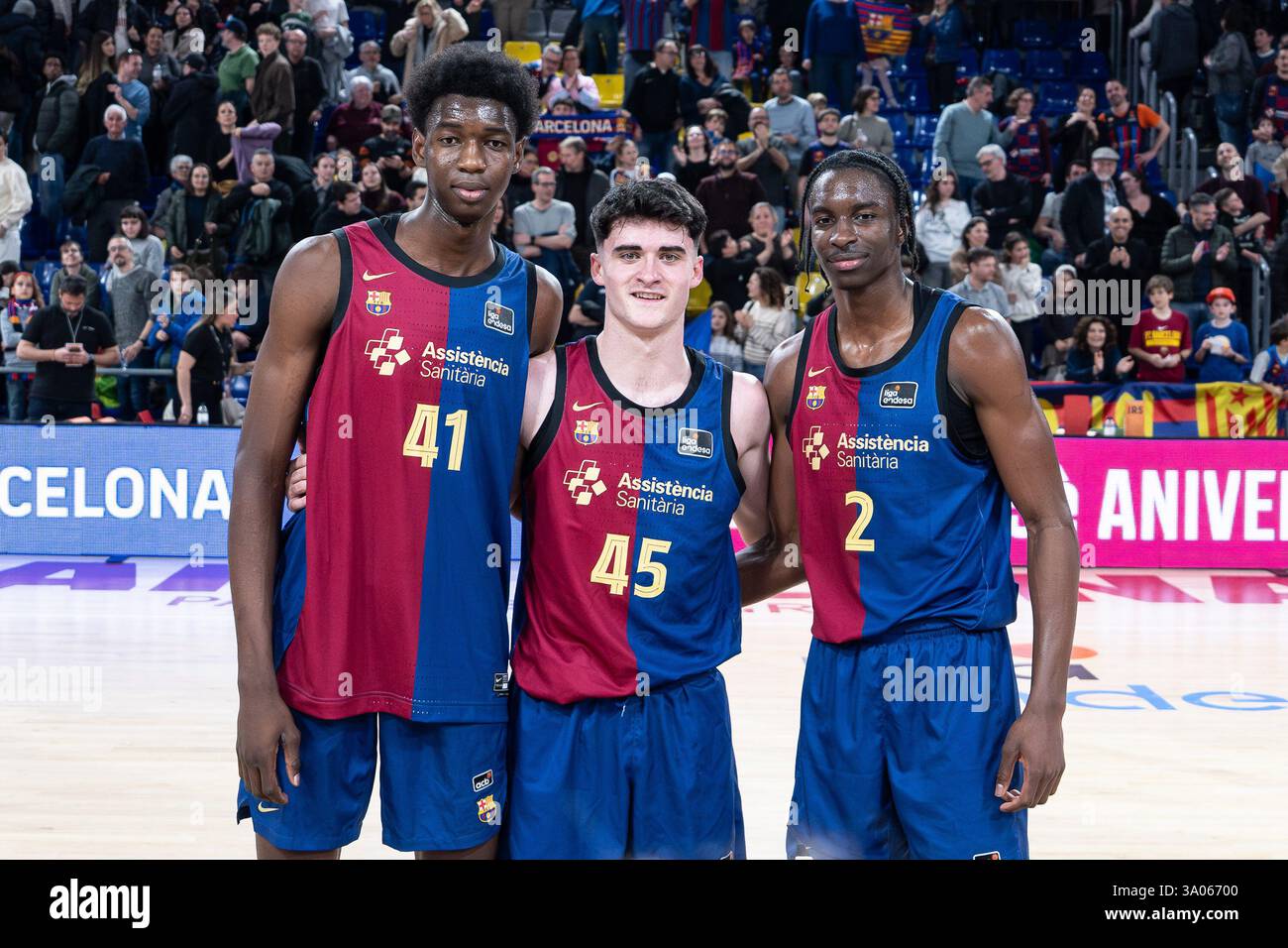 Barcelona, Italy. 02nd Mar, 2025. F.C.Basquet players at the final ...