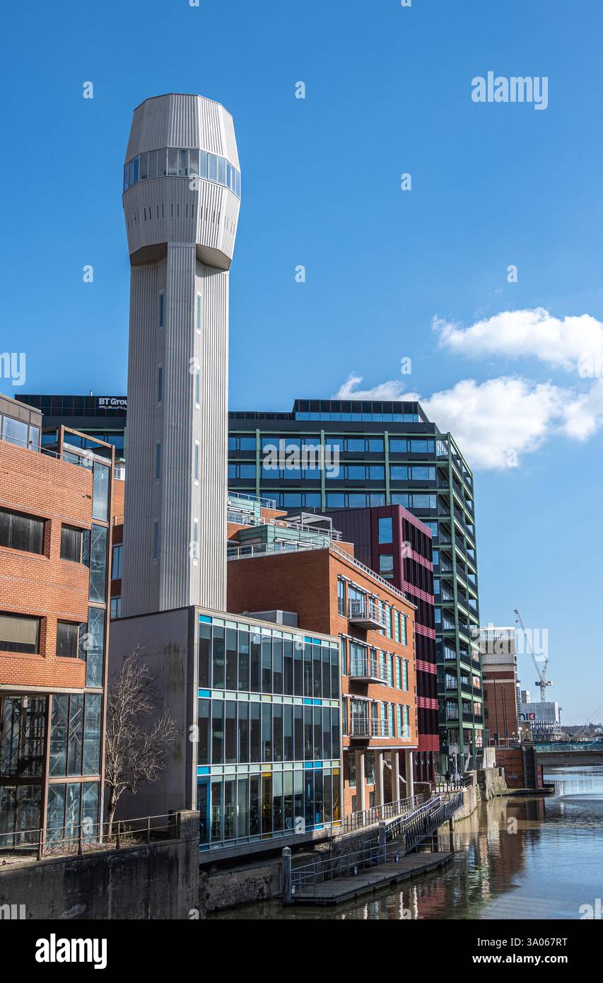 View along Tower Wharf and The Tower, Bristol, England Stock Photo - Alamy