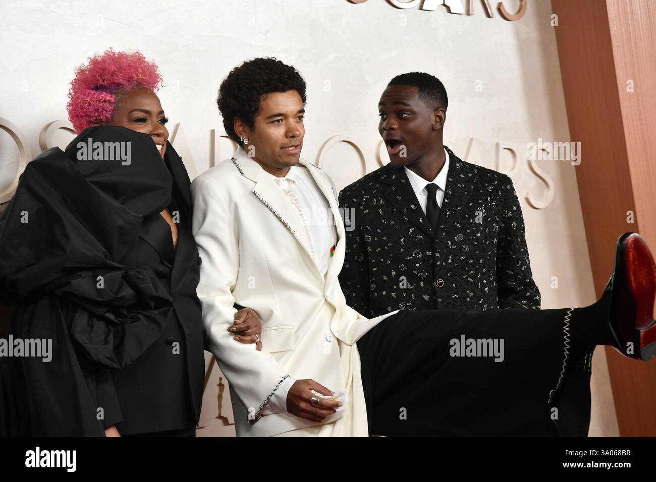 Aunjanue Ellis-Taylor, left, Brandon Wilson and Ethan Herisse arrive at ...