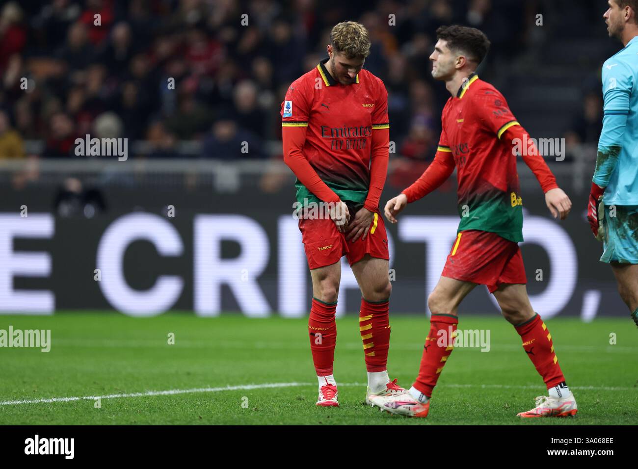 Milano, Italy. 02nd Mar, 2025. Santiago Gimenez of Ac Milan looks ...