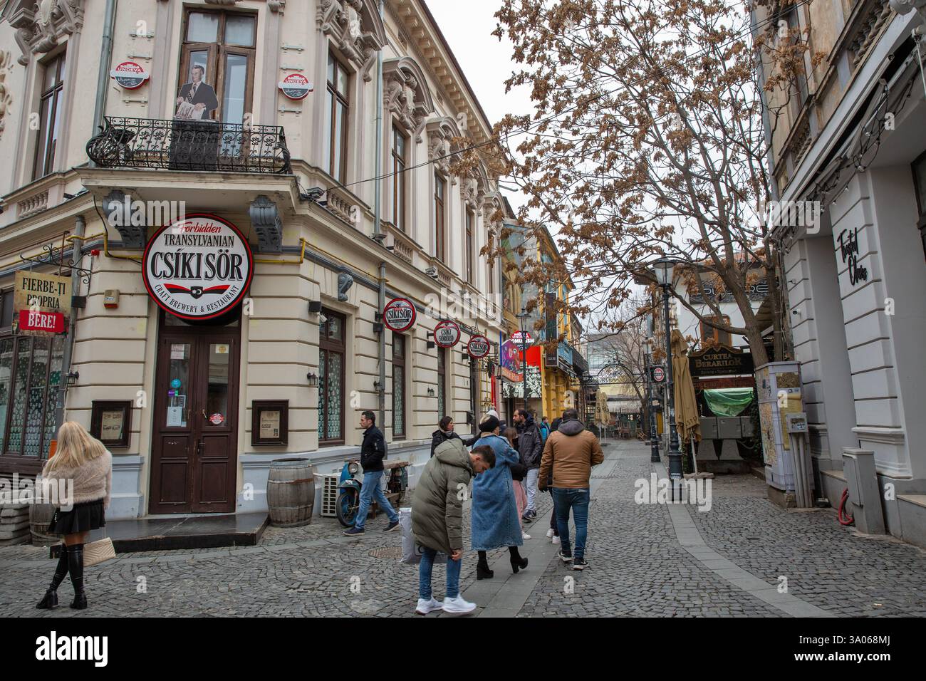 Bucharest, Romania - December 31, 2024: Street of the Old Town located ...