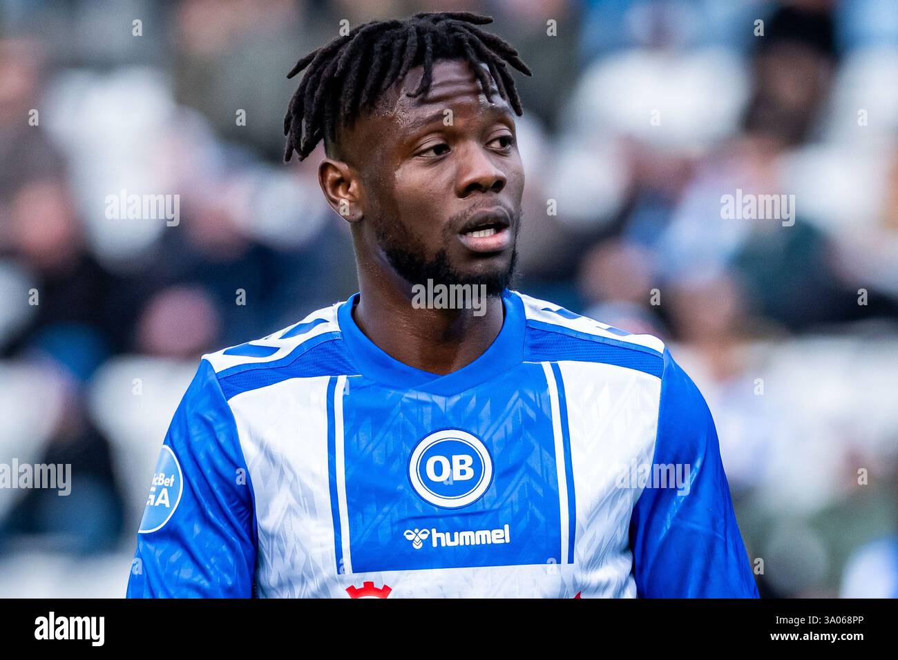 Odense, Denmark. 02nd Mar, 2025. Don Deedson Louicius (10) of Odense BK ...