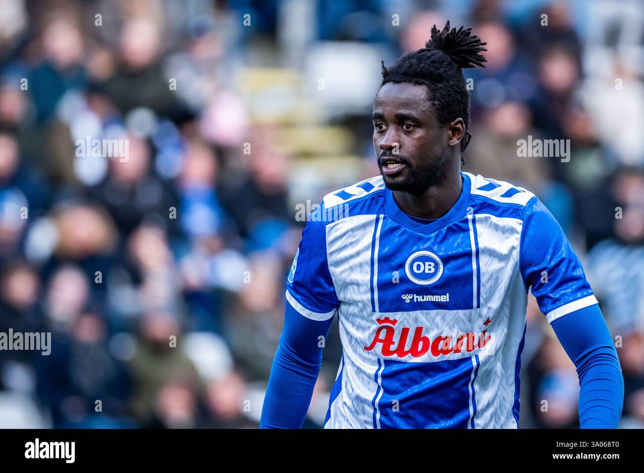 Odense, Denmark. 02nd, March 2025. James Gomez (29) of Odense BK seen ...