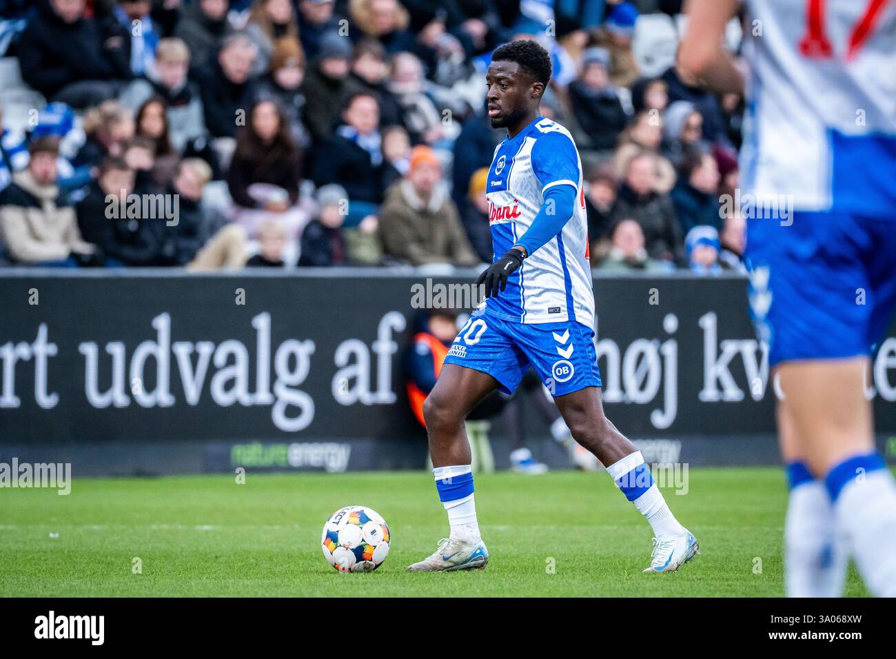 Odense, Denmark. 02nd Mar, 2025. Leroy Owusu (20) of Odense BK seen ...