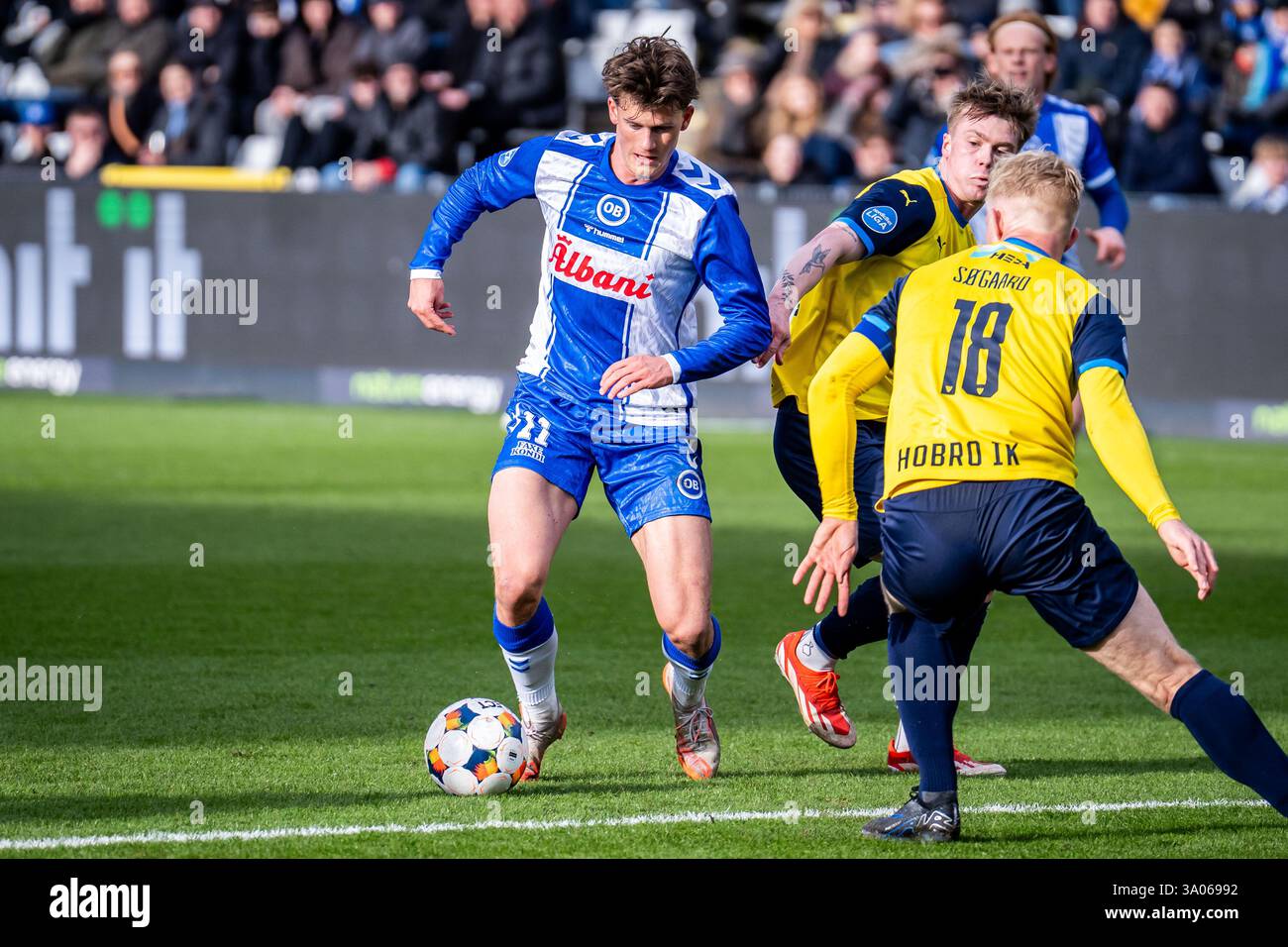 Odense, Denmark. 02nd Mar, 2025. Markus Jensen (11) of Odense BK seen ...