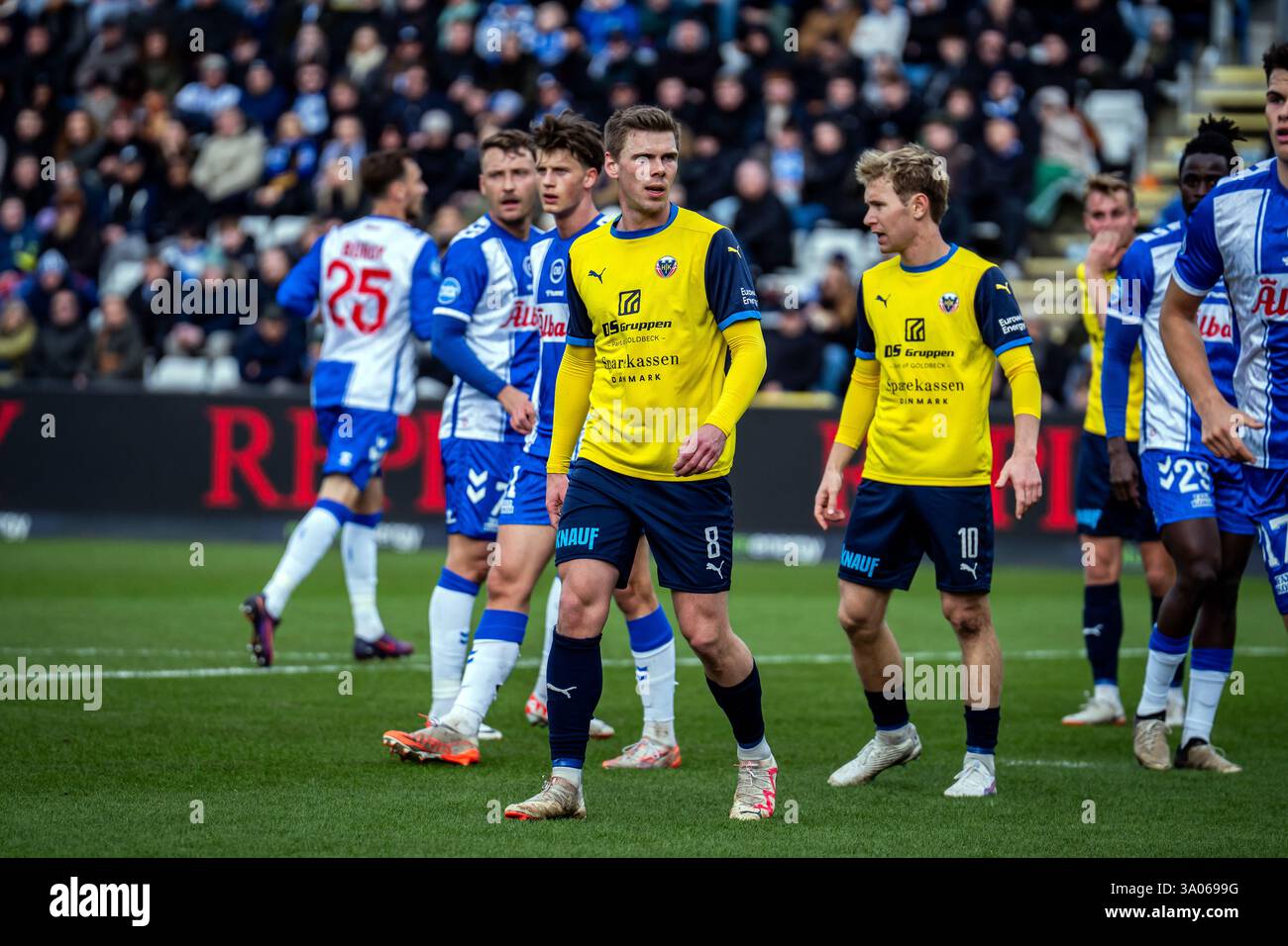 Odense, Denmark. 02nd Mar, 2025. Mikkel Pedersen (8) of Hobro seen during the NordicBet Liga ...