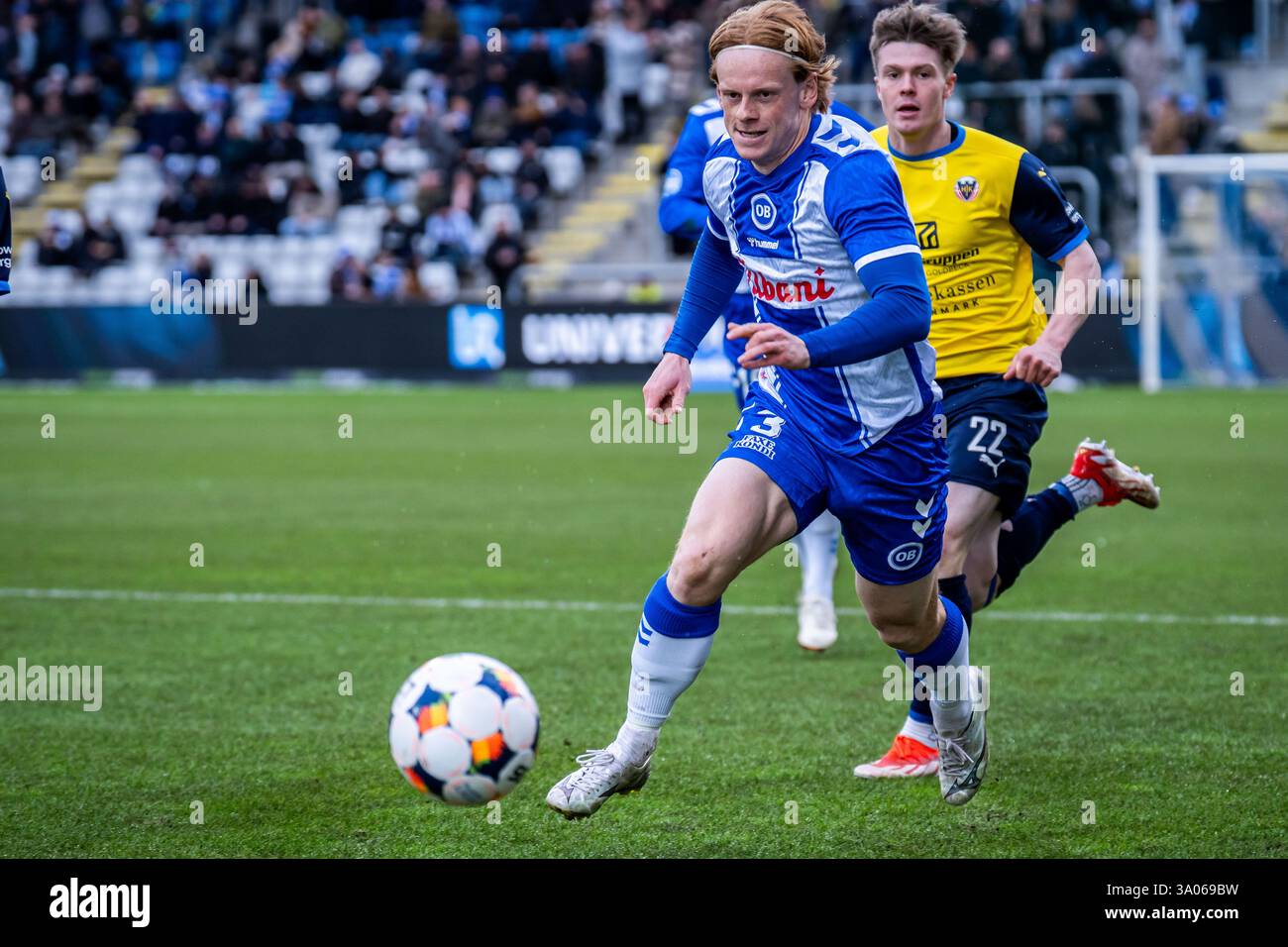 Odense, Denmark. 02nd, March 2025. Adam Sorensen (3) of Odense BK seen ...
