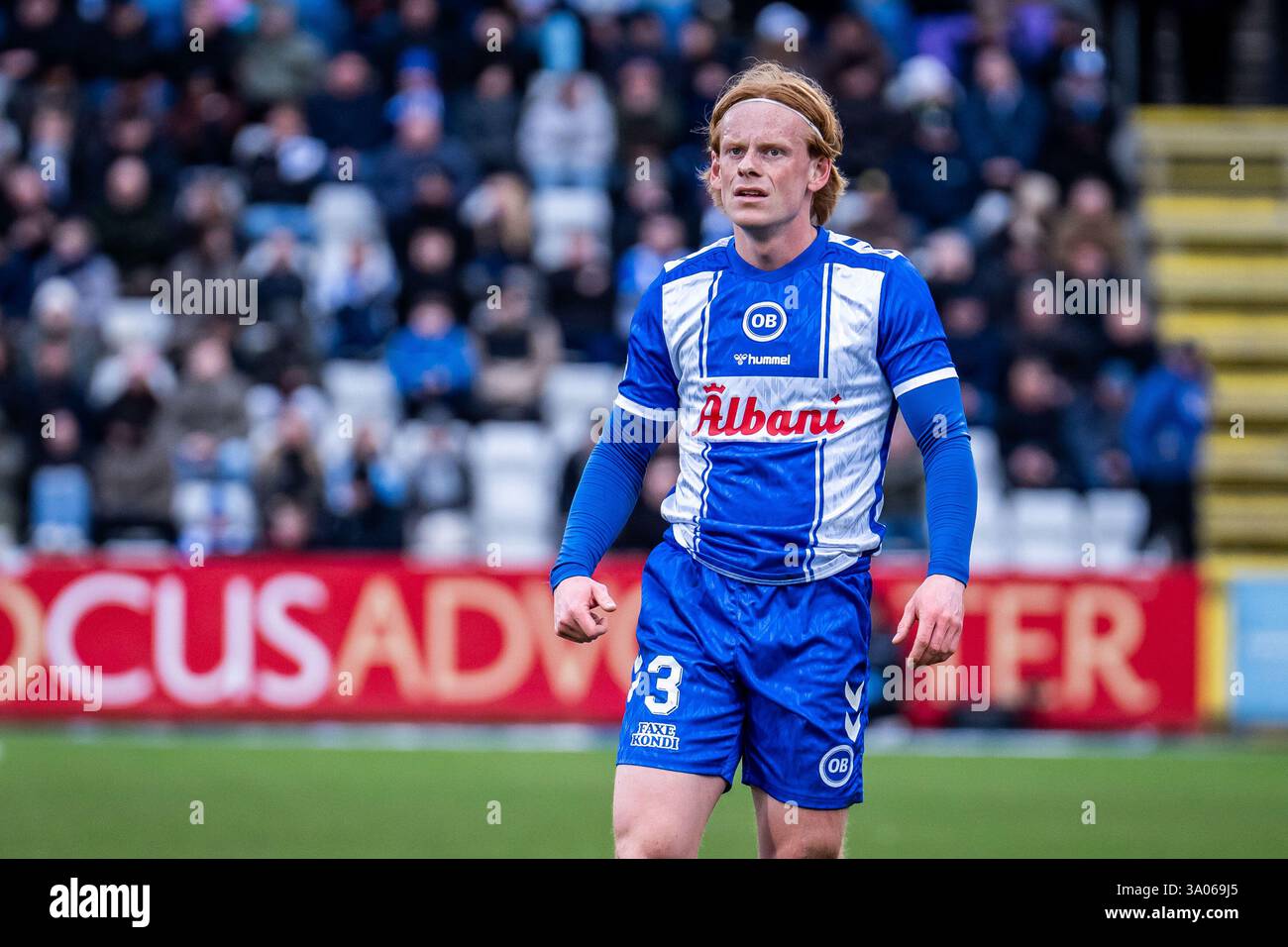 Odense, Denmark. 02nd Mar, 2025. Adam Sorensen (3) of Odense BK seen ...