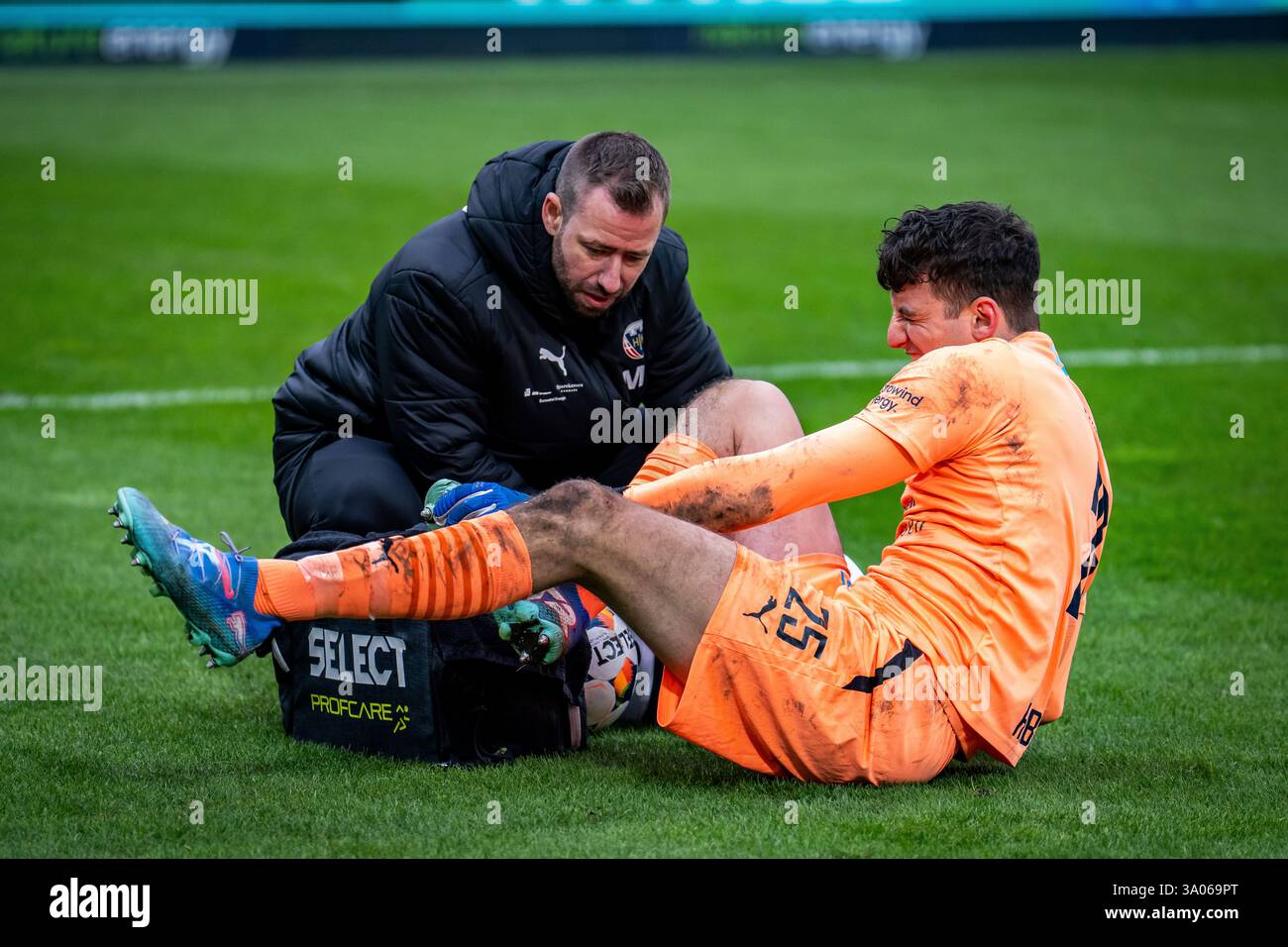 Odense, Denmark. 02nd Mar, 2025. Goalkeeper Jonas Dakir (25) of Hobro ...