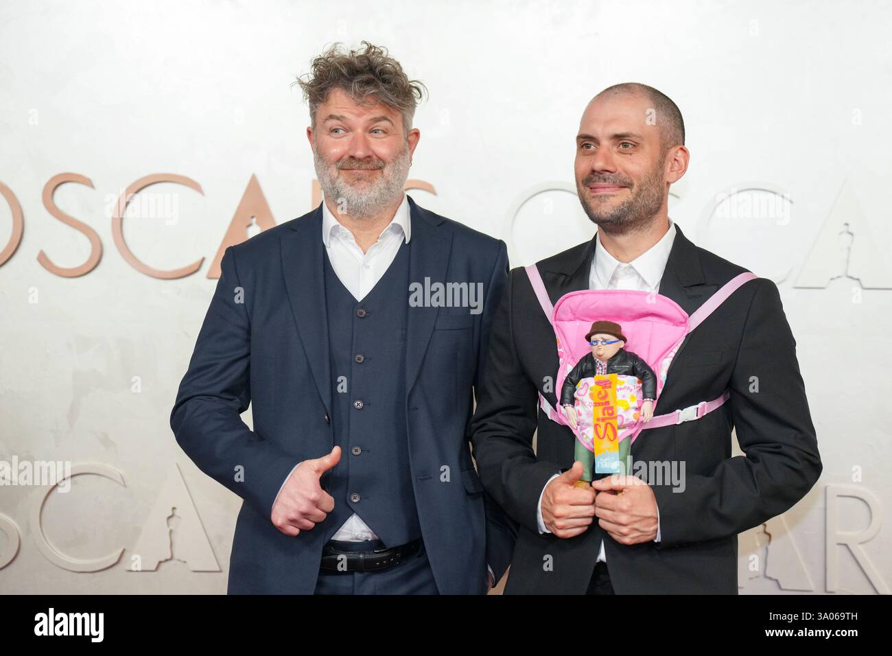 Brecht Van Elslande, left, and Nicolas Keppens arrive at the Oscars on ...