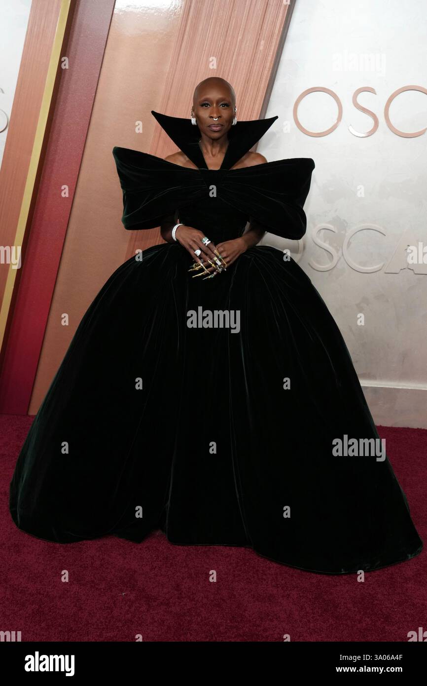 Cynthia Erivo arrives at the Oscars on Sunday, March 2, 2025, at the ...