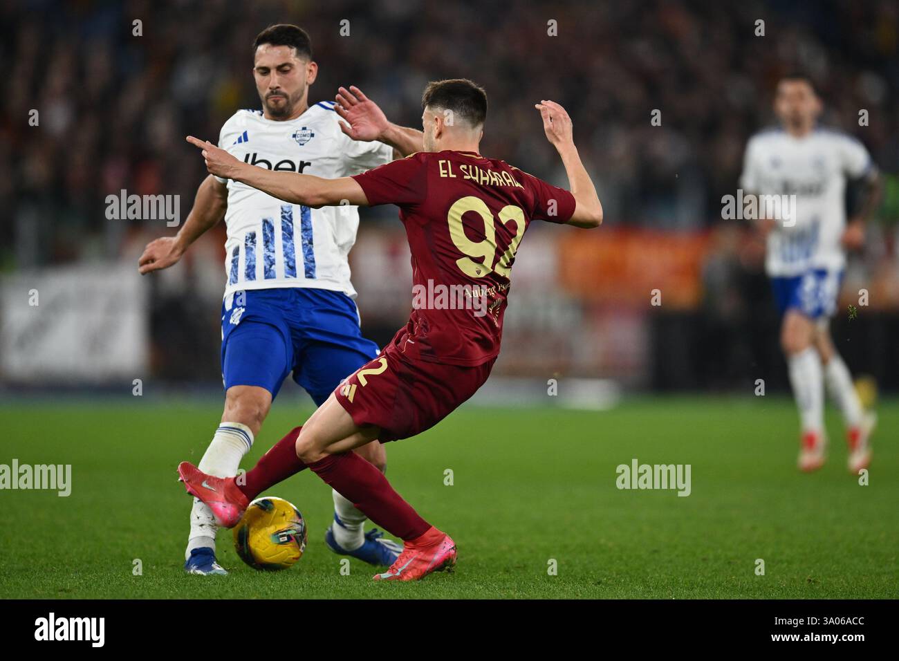 Rome, Italy. 02nd Mar, 2025. Edoardo Goldaniga of Como 1907 and Stephan ...