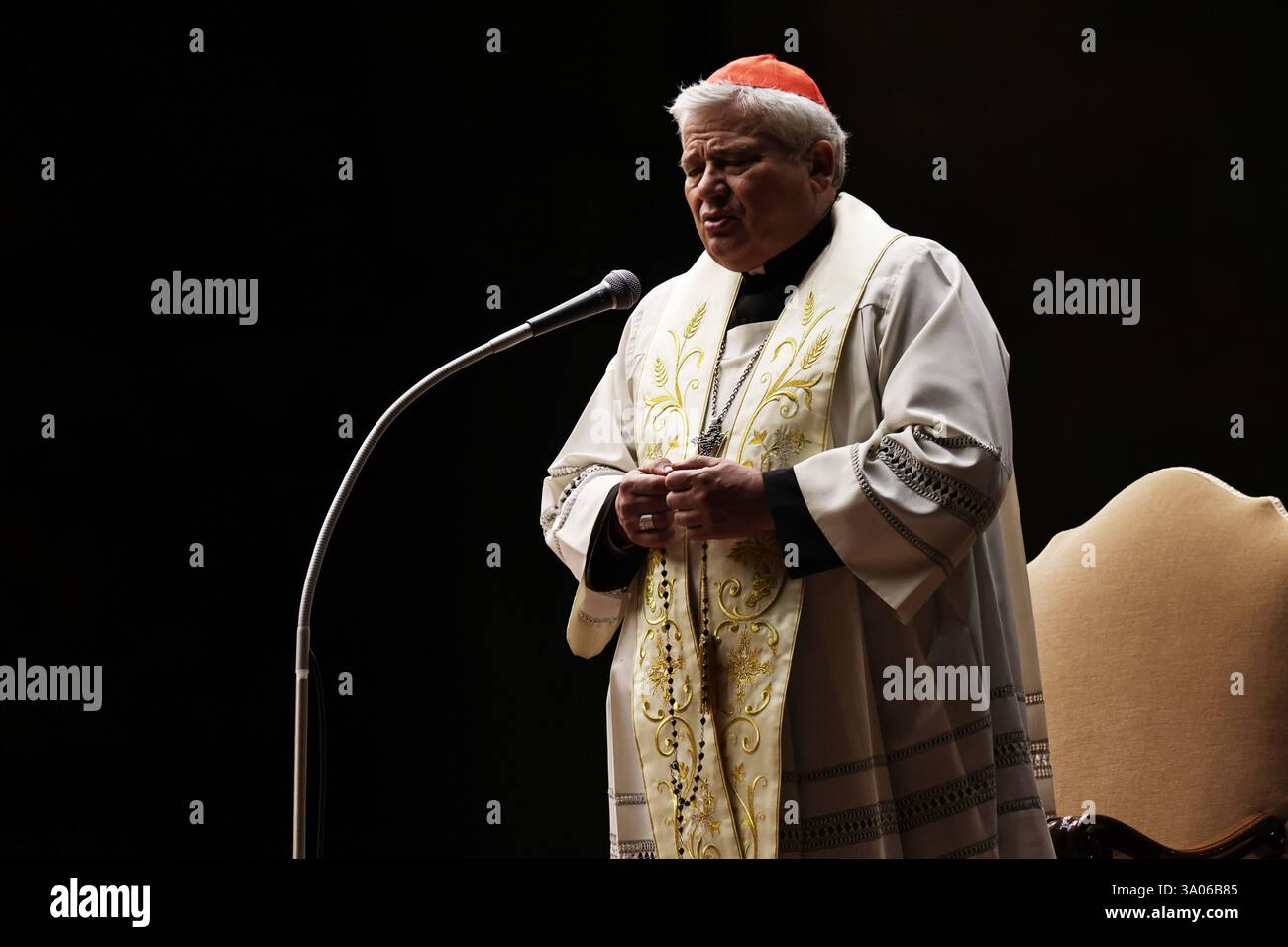 March 2, 2025 - Vatican City. Cardinal CONRAD KRAJEWSKI leads the Holy ...