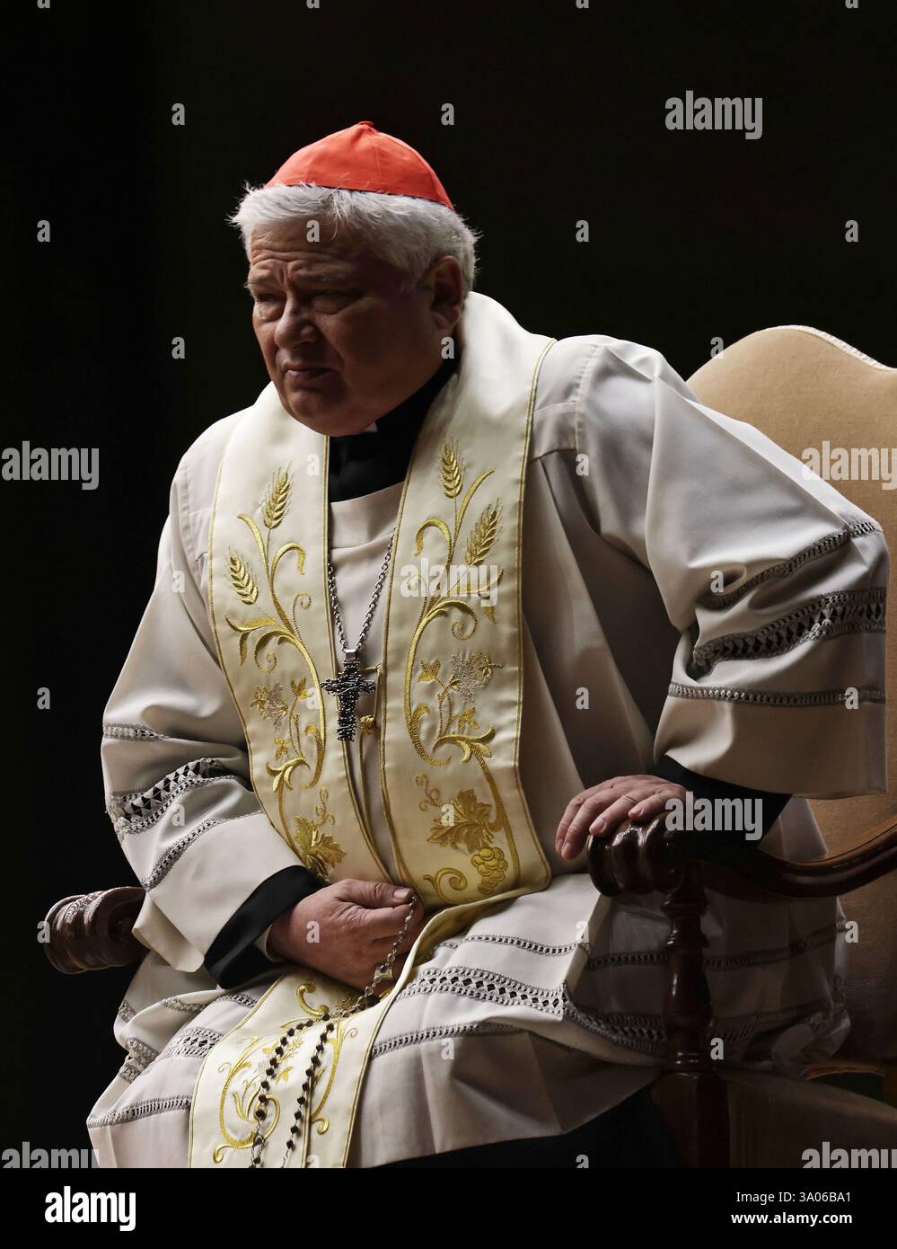 March 2, 2025 - Vatican City. Cardinal CONRAD KRAJEWSKI leads the Holy ...