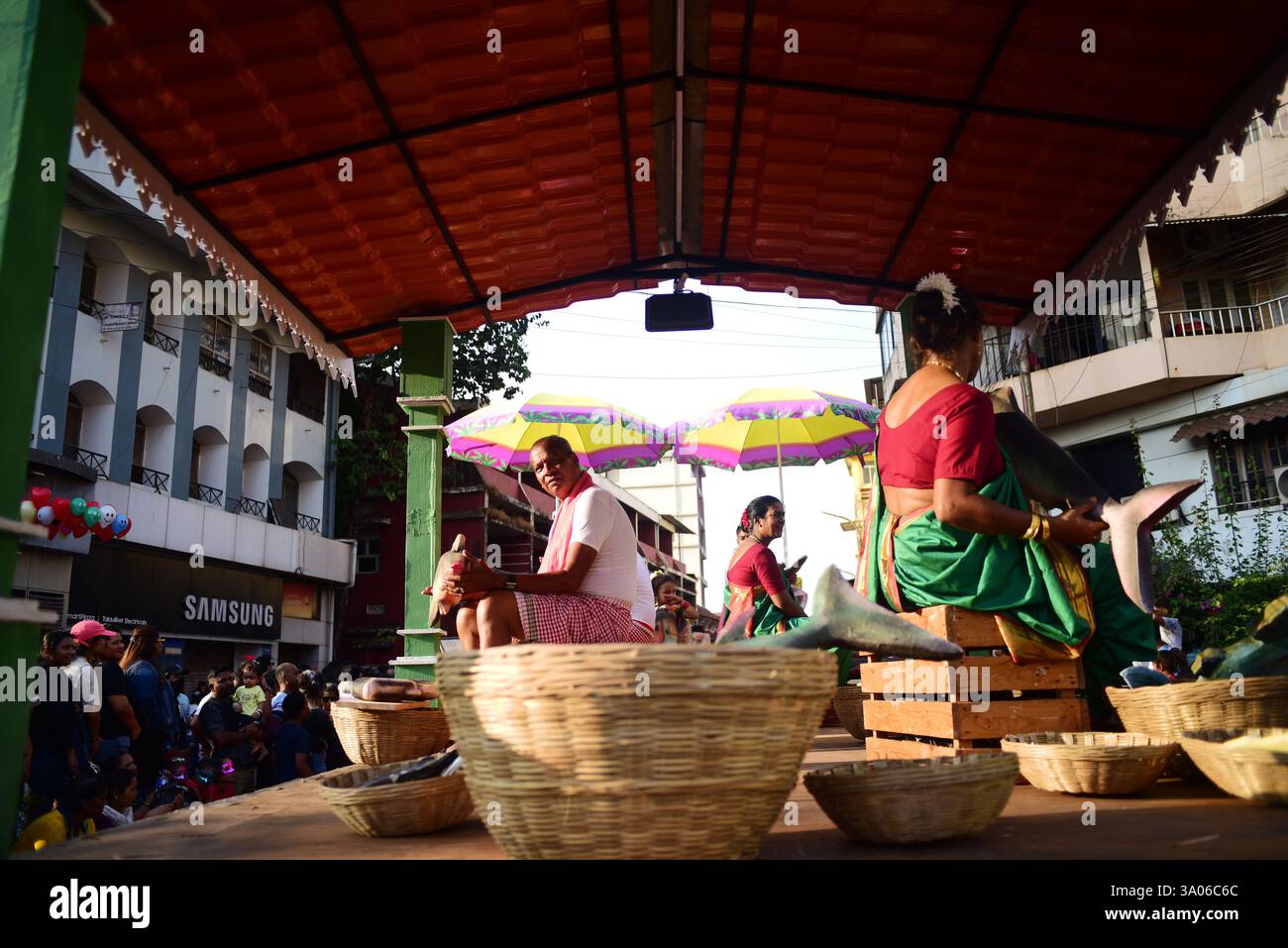 Fisherman displays the fish market and Goan food culture which is ...