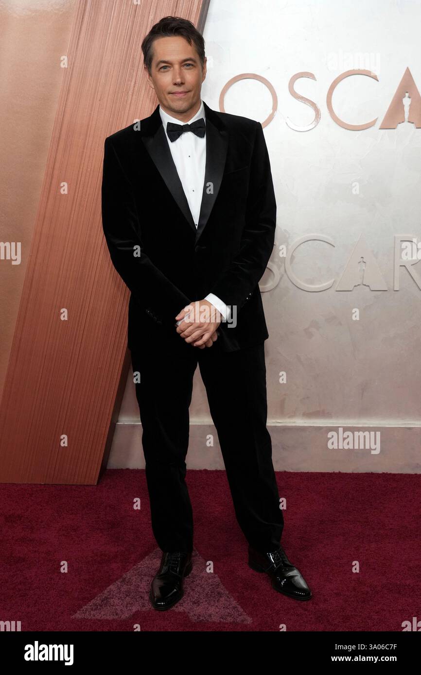 Sean Baker arrives at the Oscars on Sunday, March 2, 2025, at the Dolby ...
