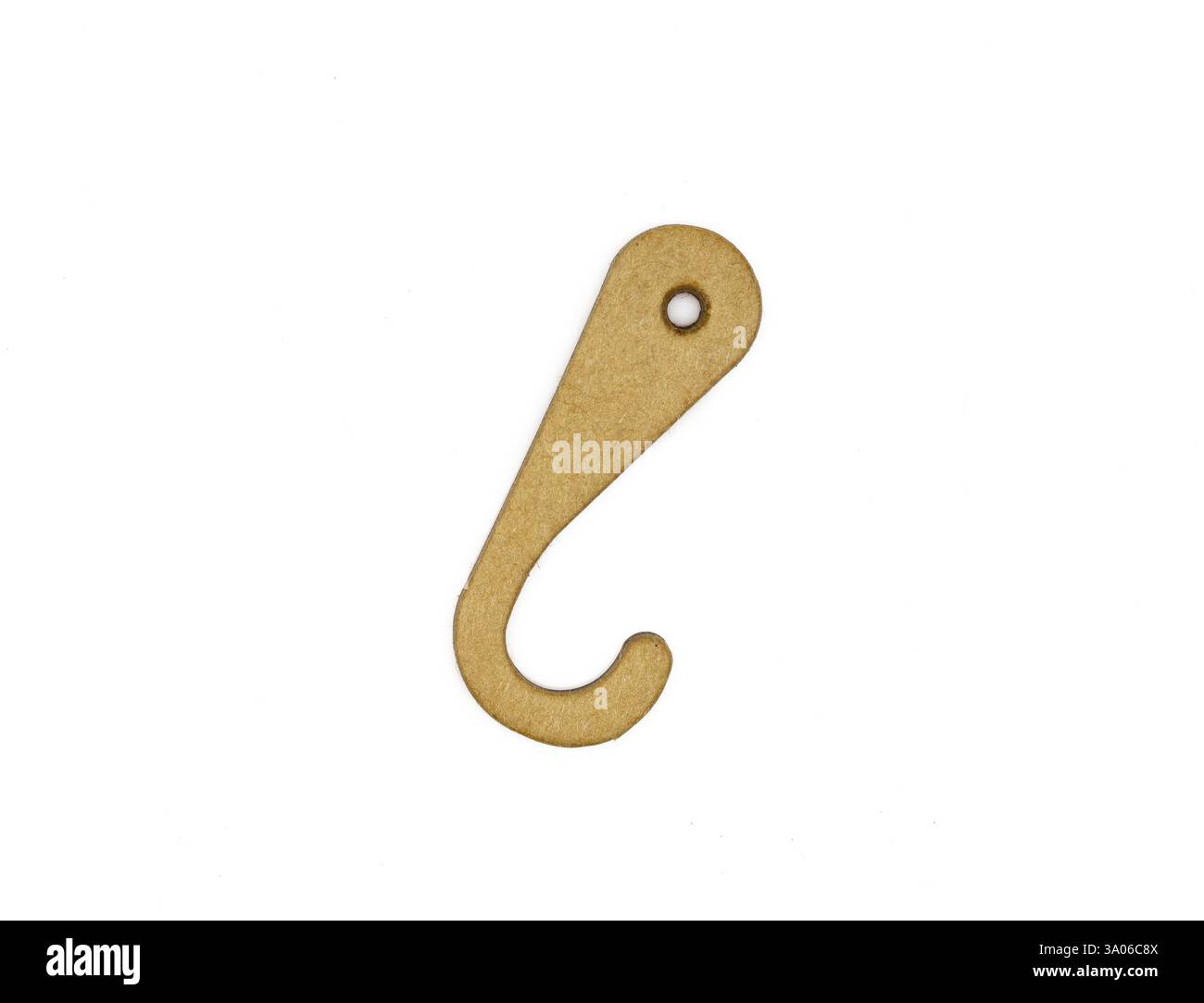 brown carton paper hook for clothes with hole isolated on white ...