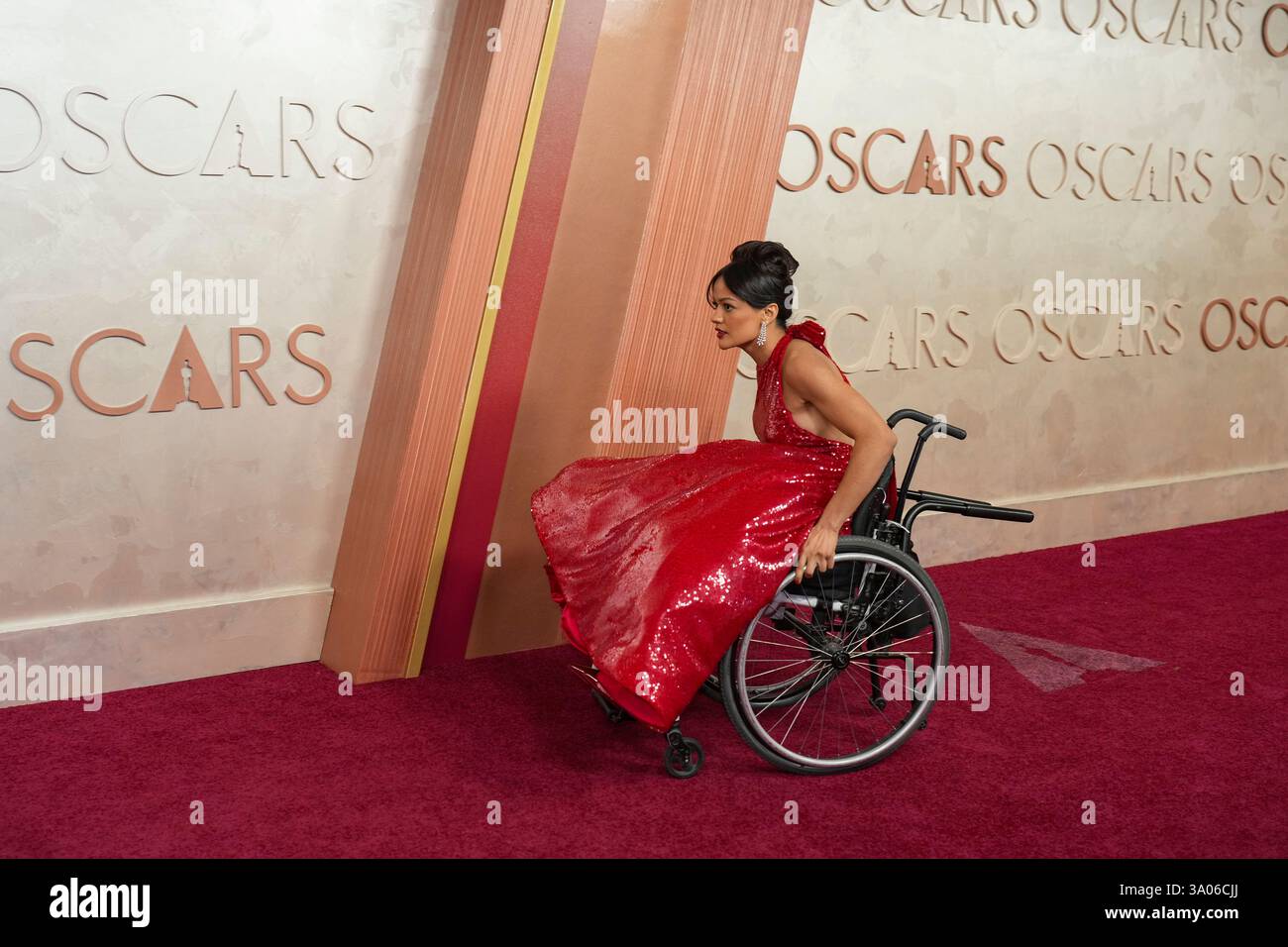 Marissa Bode arrives at the Oscars on Sunday, March 2, 2025, at the ...