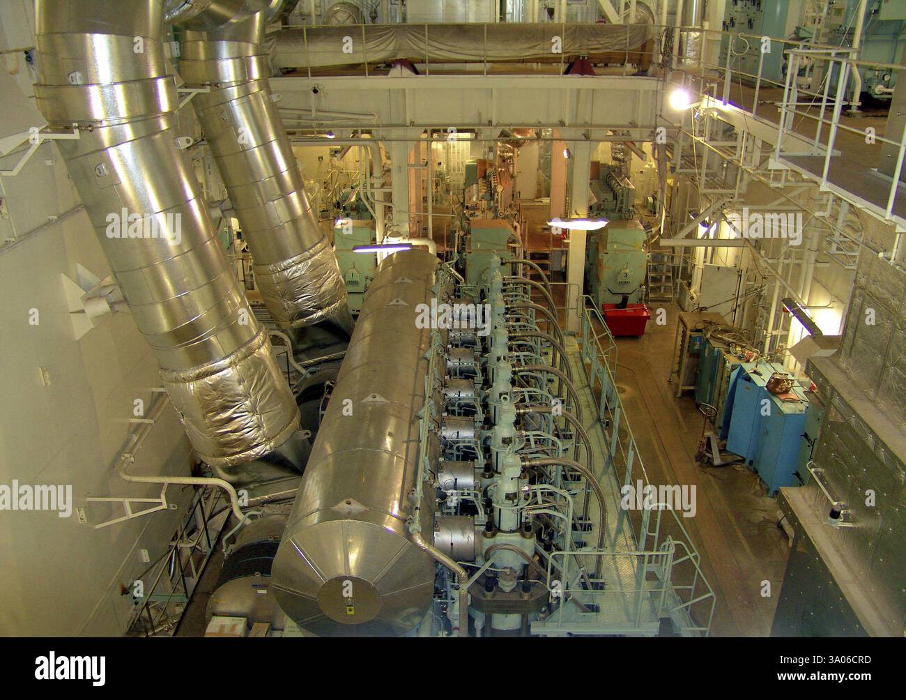 Large two stroke marine diesel engine for merchant vessel Stock Photo ...