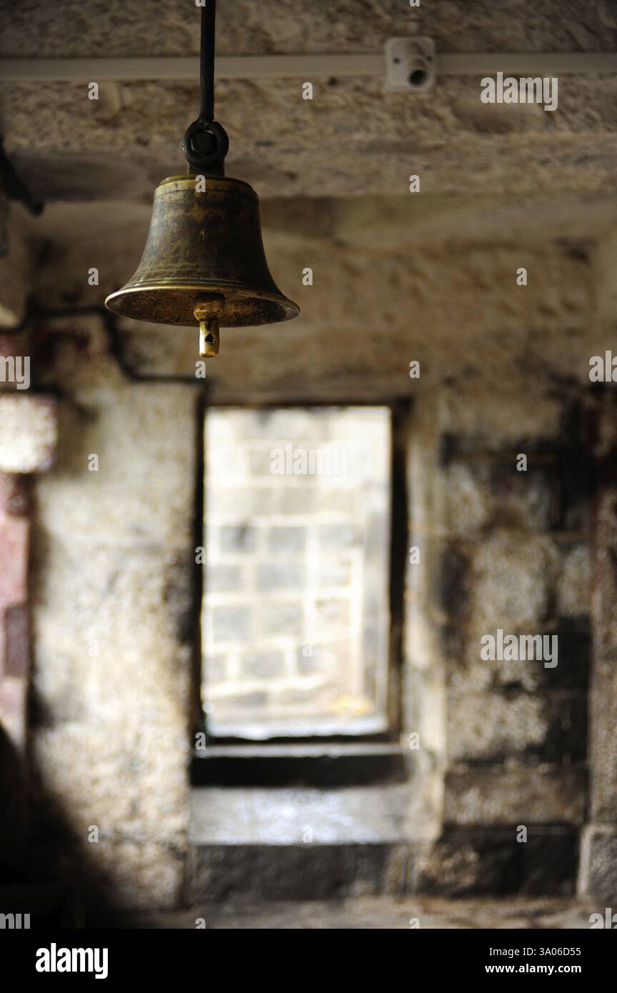 Bell in ardhnari nateshwar temple, Velapur, Solapur, Maharashtra, India ...
