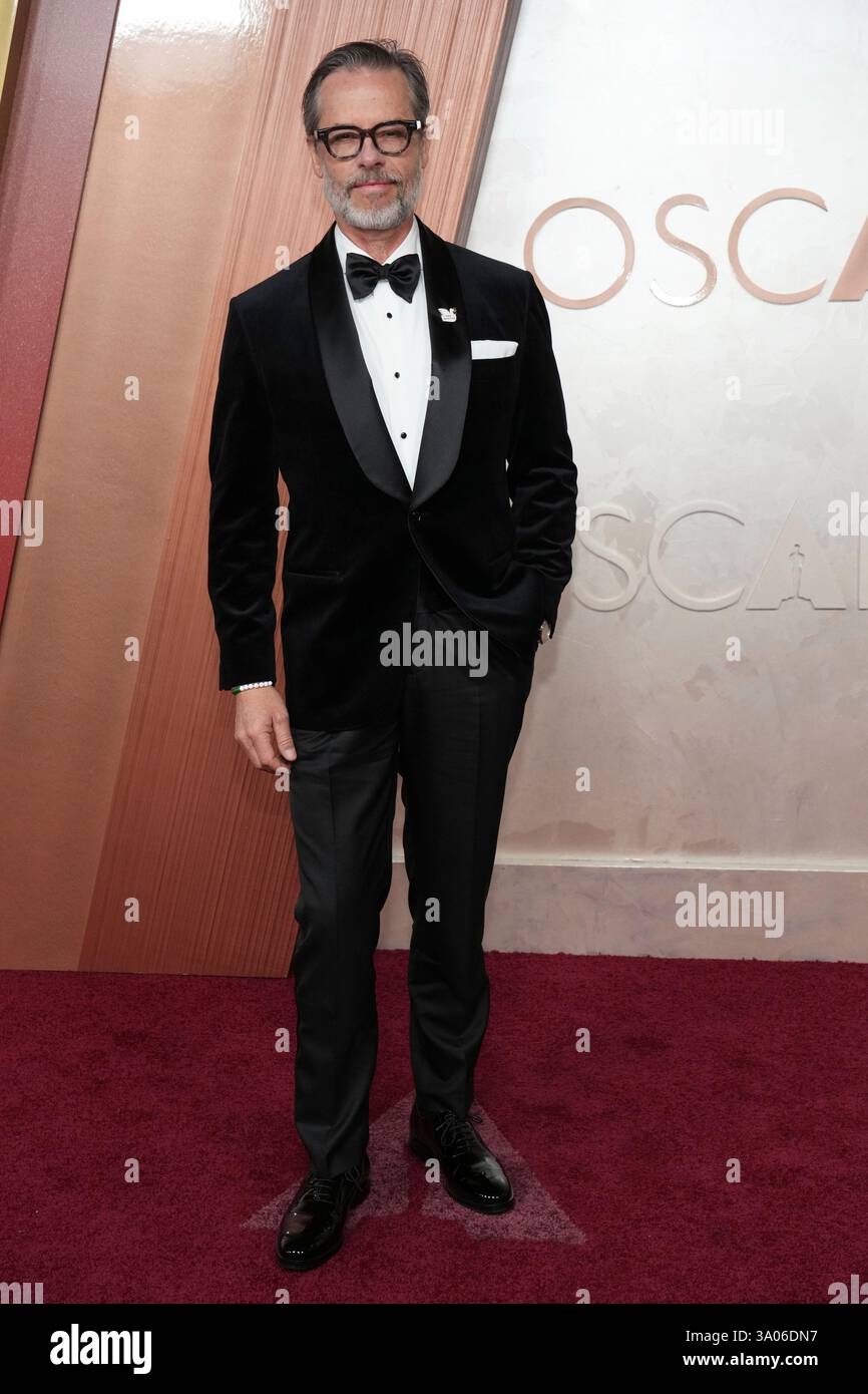 Guy Pearce arrives at the Oscars on Sunday, March 2, 2025, at the Dolby ...