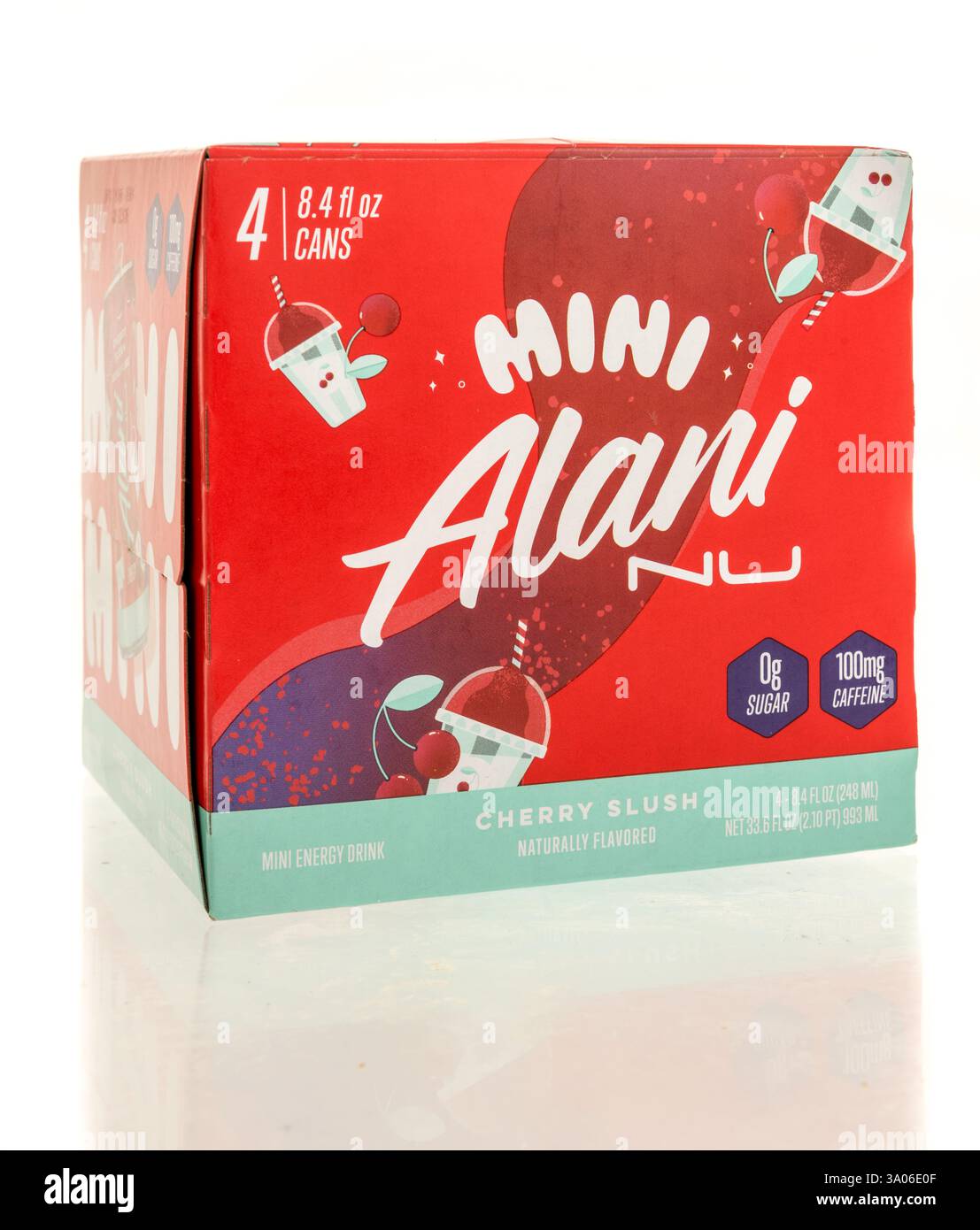 Winneconne, WI - 23 February 2025: A package of Mini Alani energy drink ...