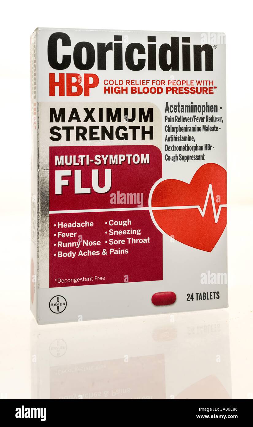 Winneconne, WI - 23 February 2025: A package of Coricidin high blood ...