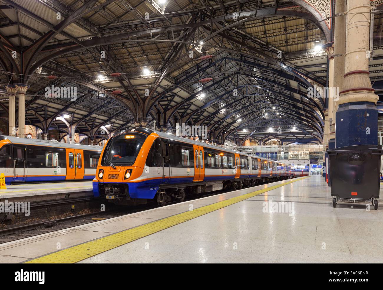 London Overground class 710 electric train at London Liverpool street ...
