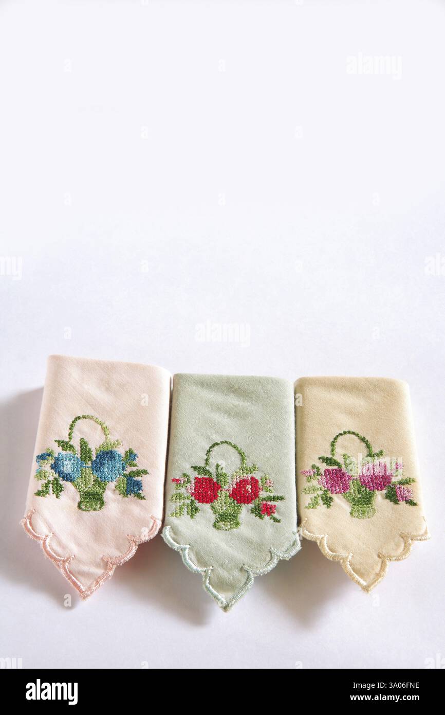 Cloth fabric rumal kadhai art of embroidery, ladies handkerchief, India ...