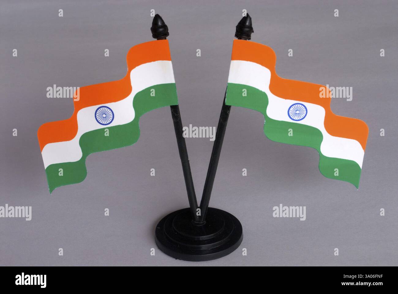 Two flying Indian tricolour, national flag with blue Ashoka Chakra ...