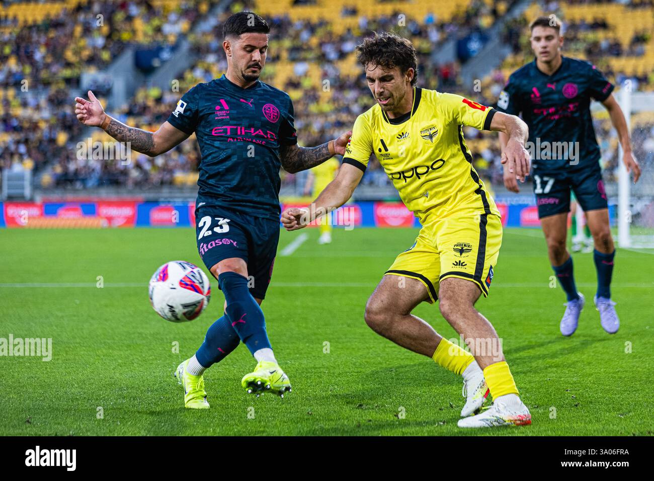 Wellington, New Zealand, 28 February, 2025. Wellington Phoenix defender ...
