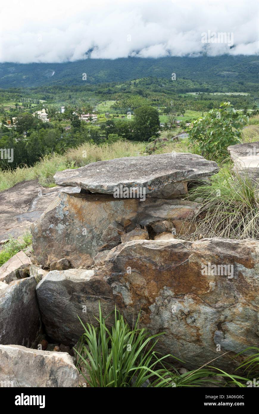 Megalithic dolmens or muniyaras at kovilkadavu, Kerala, India, Asia ...