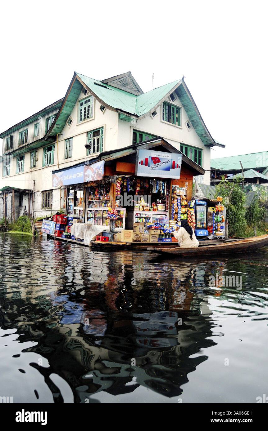 Store at dal lake, Srinagar, Jammu and Kashmir, India, Asia Stock Photo ...