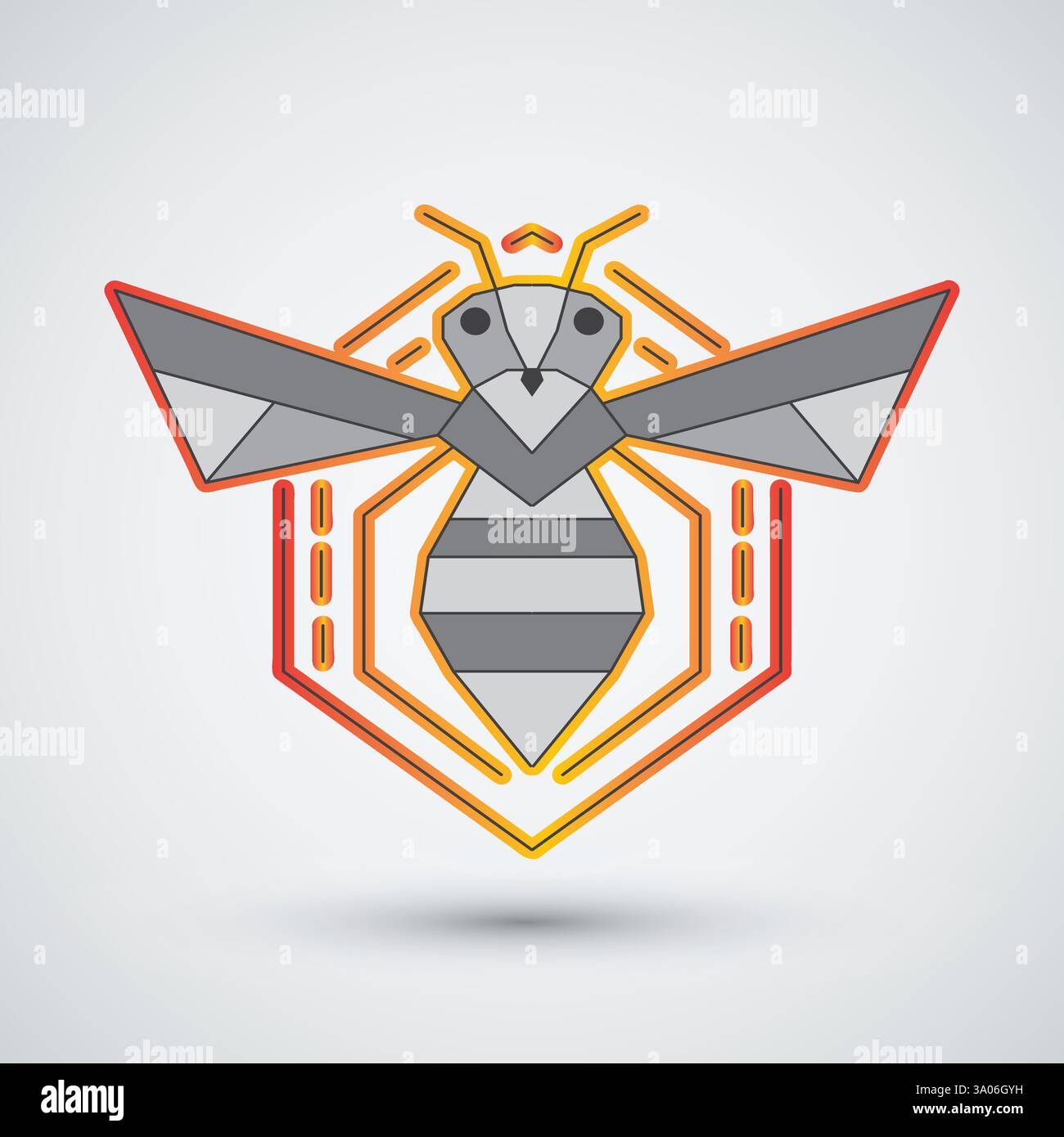 Modern bee logo can be used for company logo or clothing geometric ...