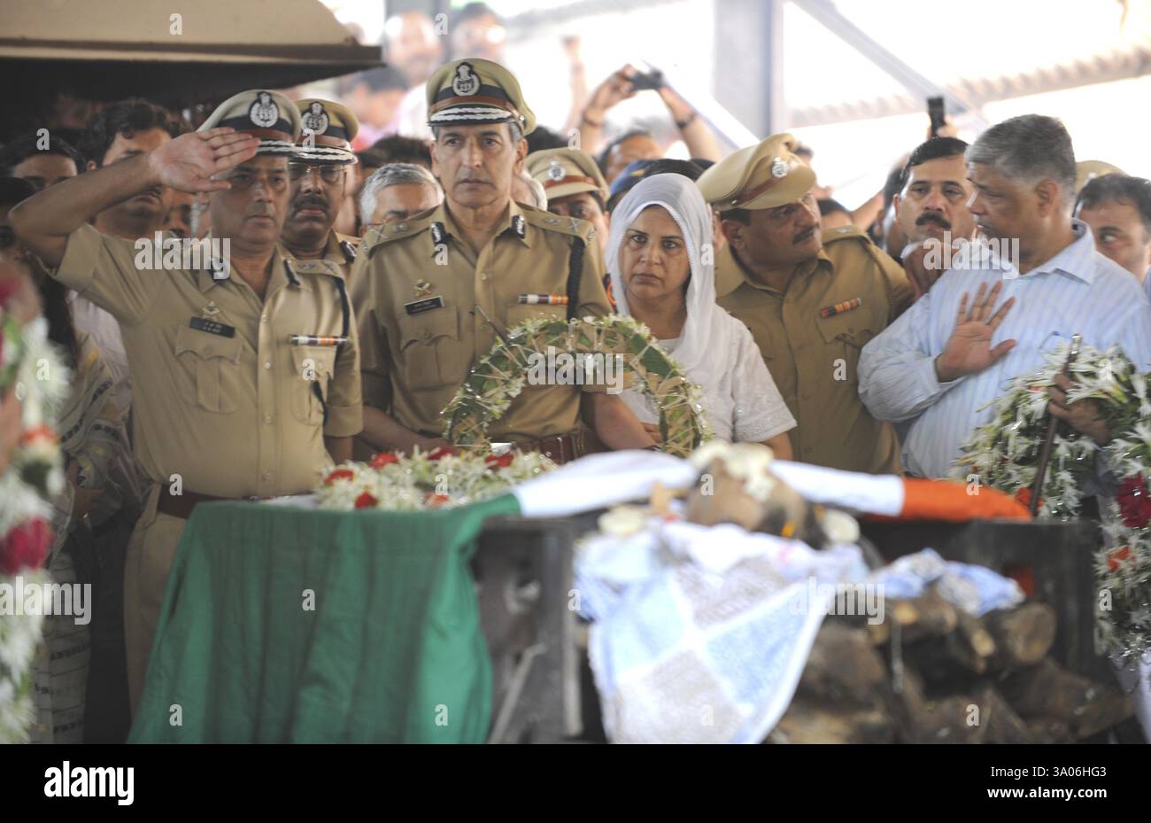 IPS officer Hasan Gafoor A.N. Roy at funeral Anti Terrorism Squad Chief ...