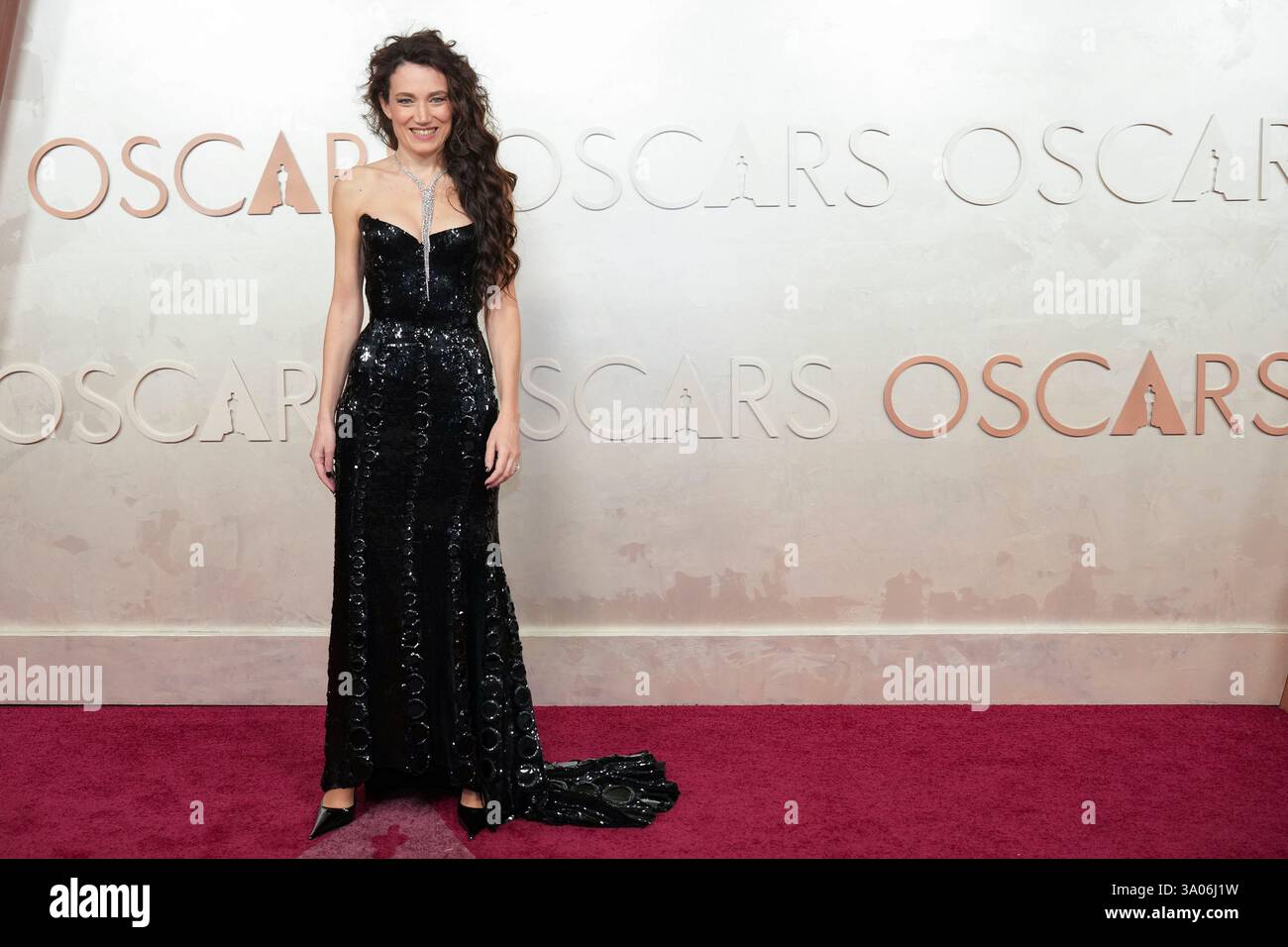 Coralie Fargeat arrives at the Oscars on Sunday, March 2, 2025, at the ...