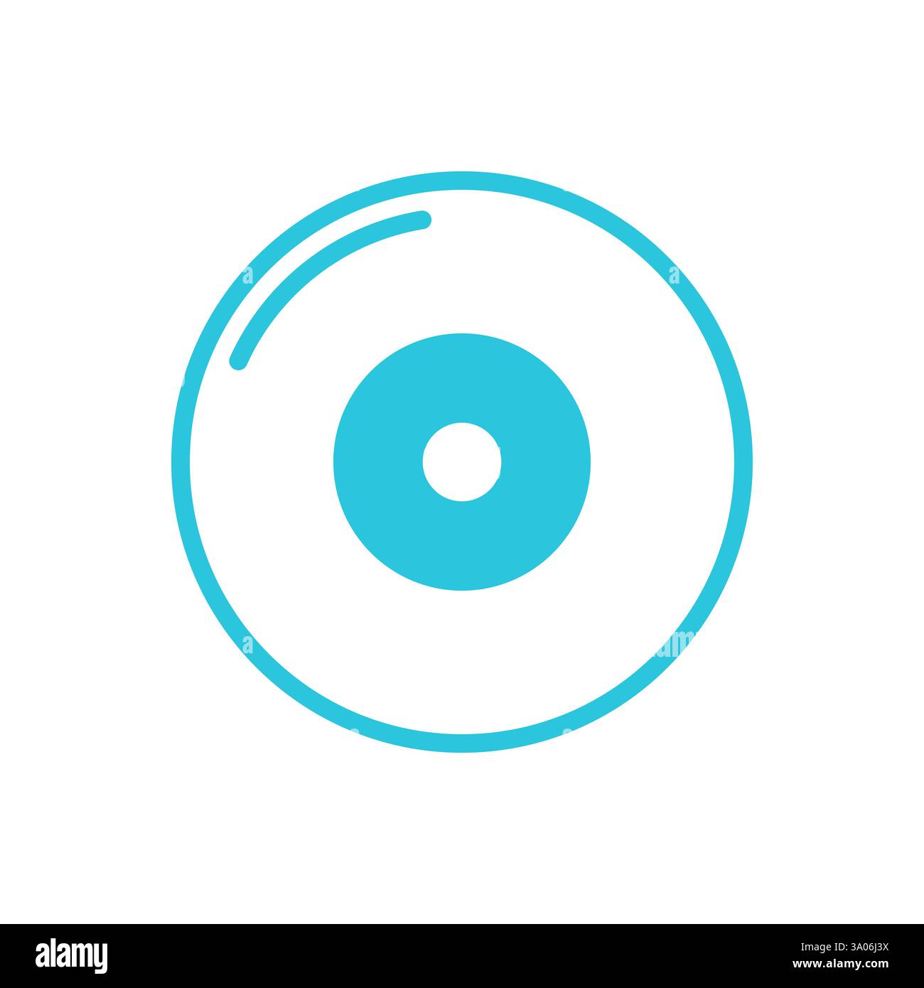 Simple Optical Disc icon, CD, DVD. Isolated on white. Blue icon set ...