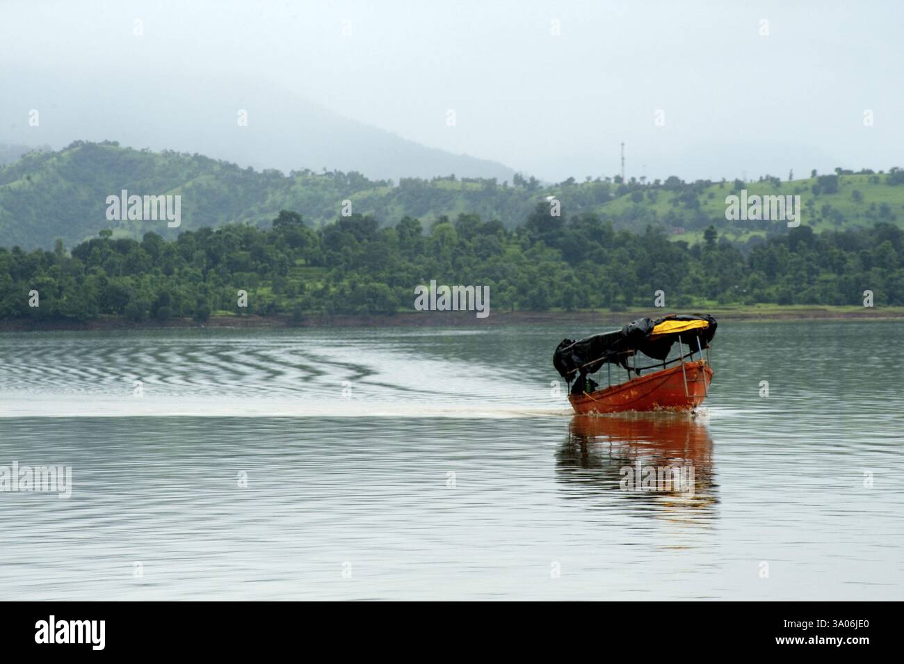 Boating in kas lake, Bamnoli, Satara, Maharashtra, India, Asia Stock ...