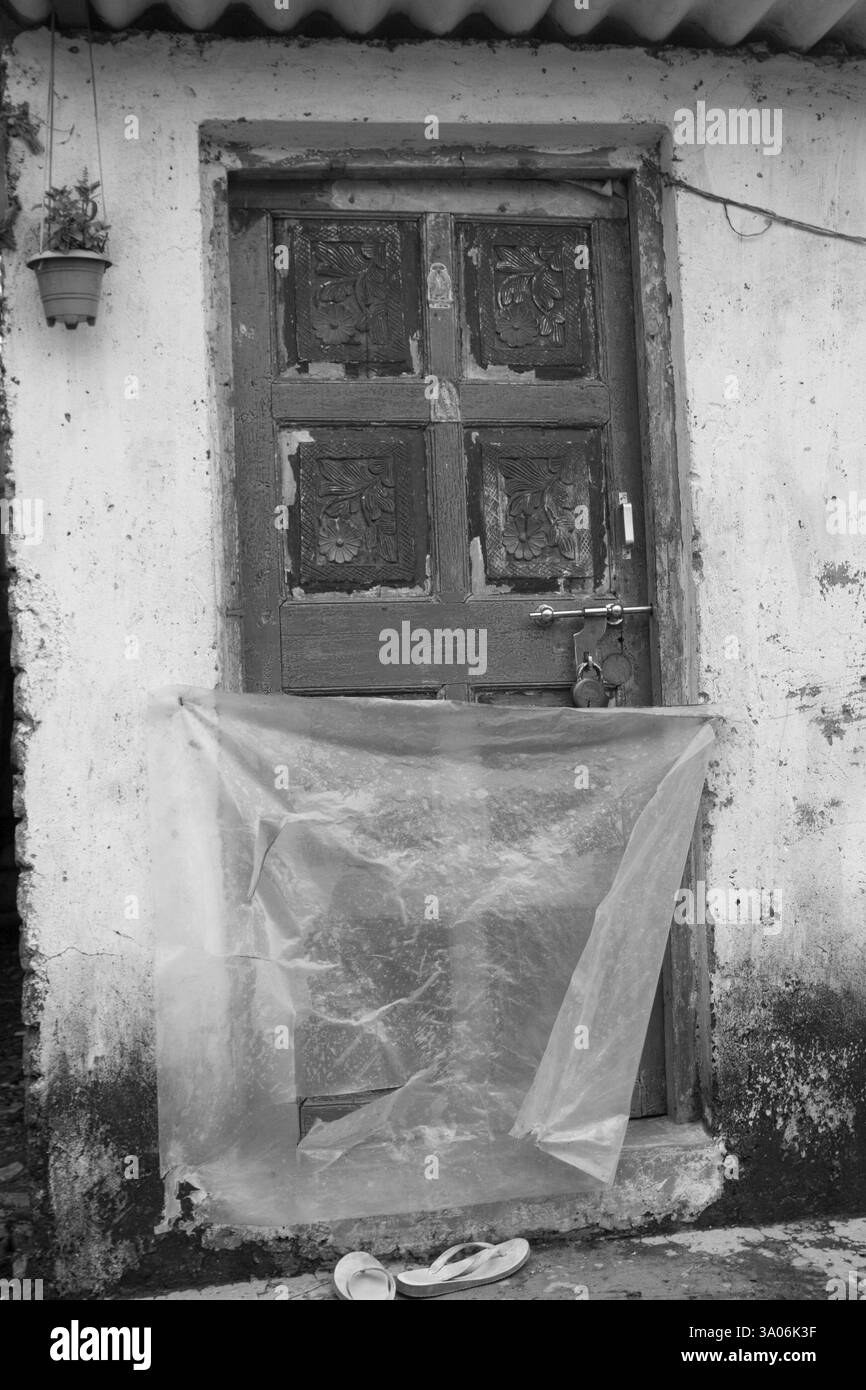 Door of house in Malvani slum, Malad, Bombay Mumbai, Maharashtra, India ...