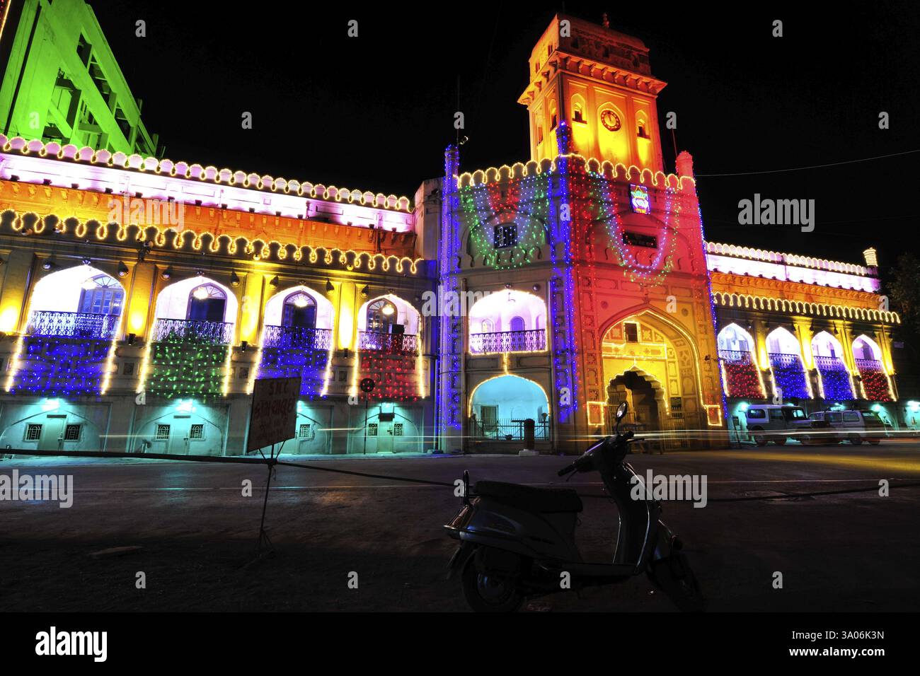 Illuminated mughal sharay surat municipal corporation office, Surat ...