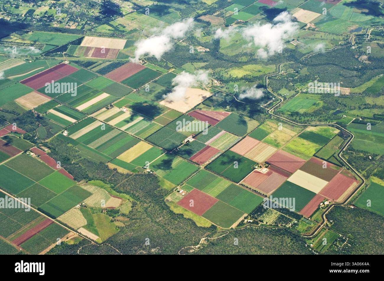 Aerial view of fields, Cairns, Queensland, Australia, Oceania Stock ...