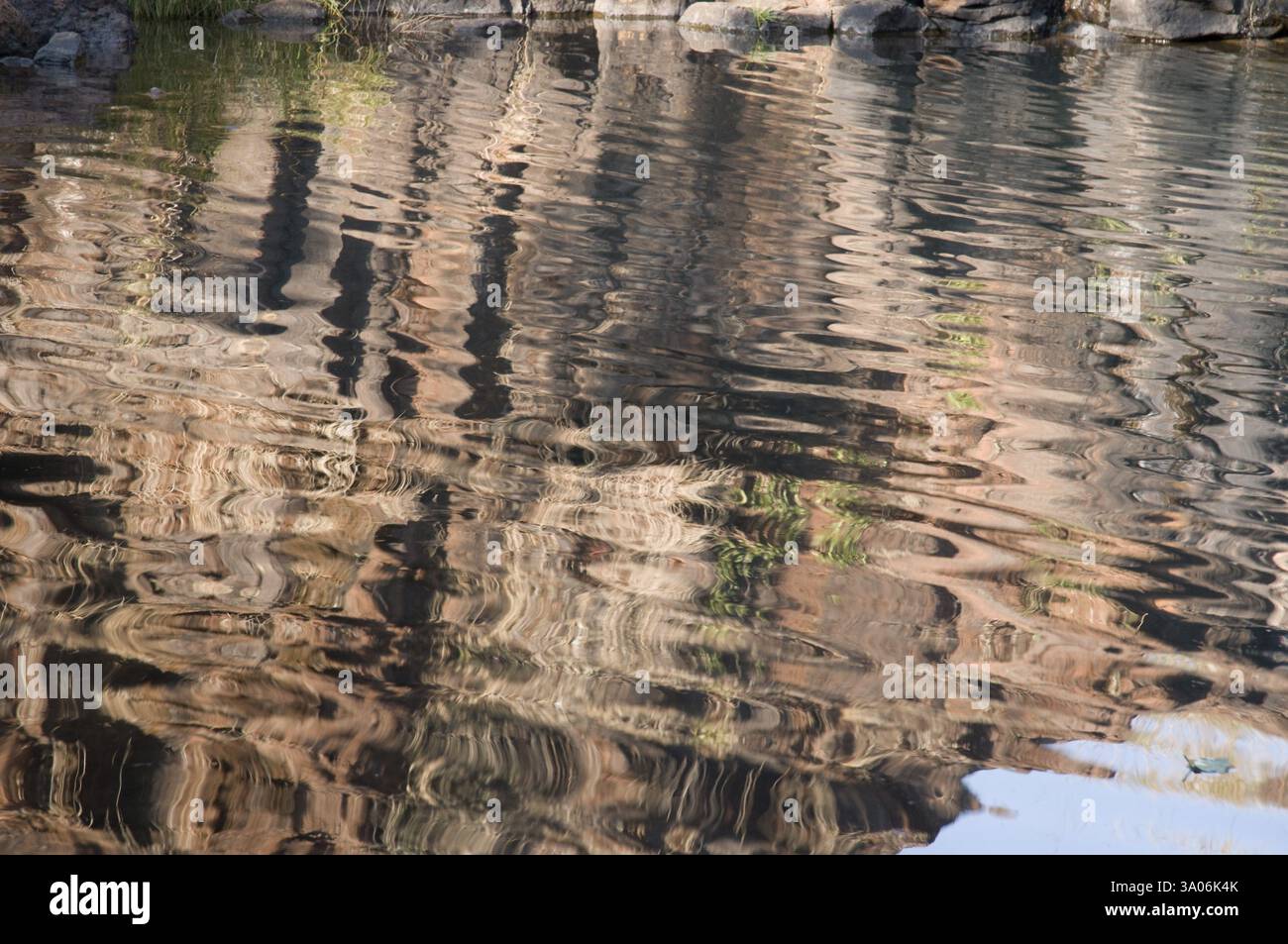 Reflection of Rocks in Water Mahabaleshwar Maharashtra India Asia Feb ...