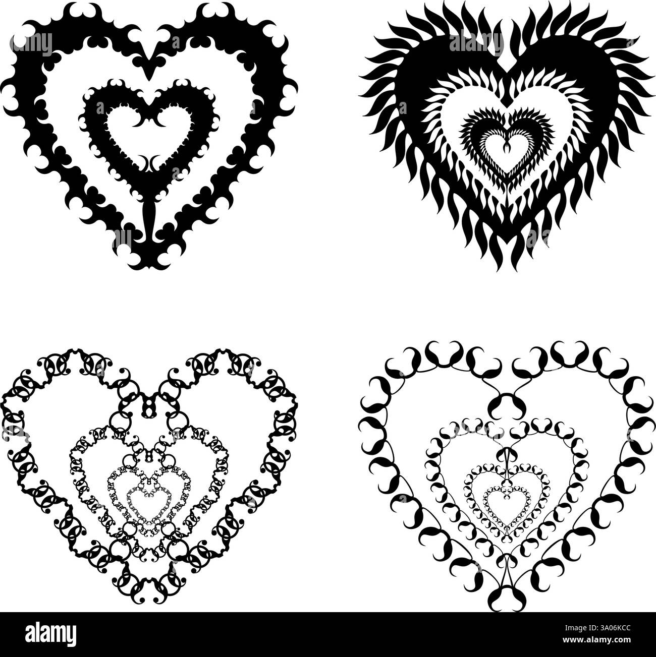 Border heart valentine day Black and White Stock Photos & Images - Alamy