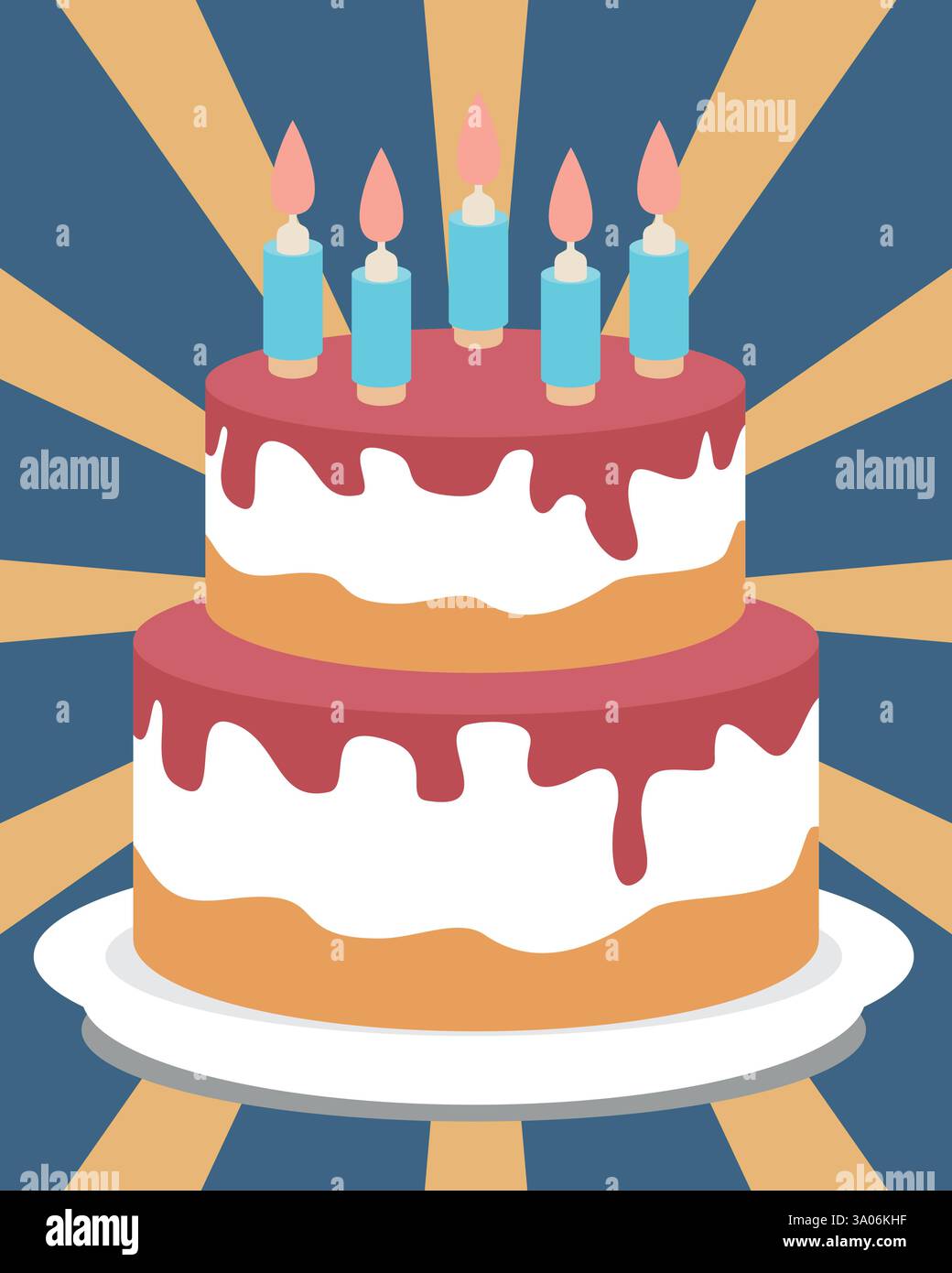 Flat cream cake Stock Vector Images - Alamy