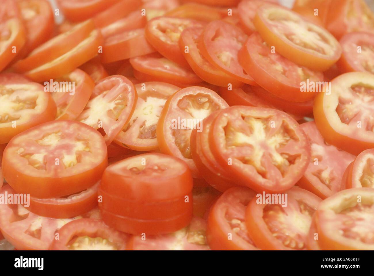 Tomato slices, buffet lunch arrangement for marriage ceremony party ...