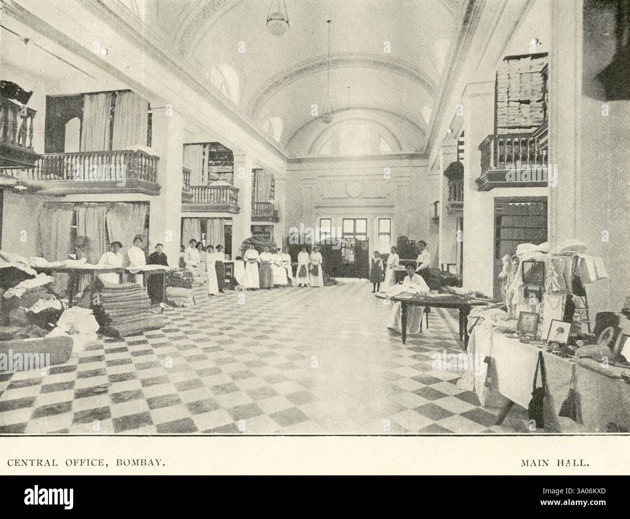 Central office, main hall, Bombay now Mumbai, Maharashtra, India, Asia ...
