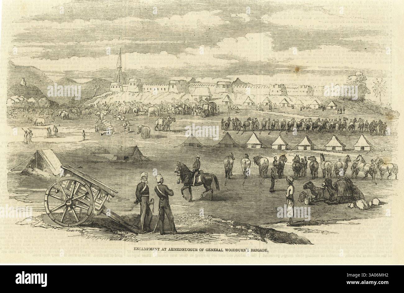 Military and munity mutiny views encampment at Ahmednuggur of General ...